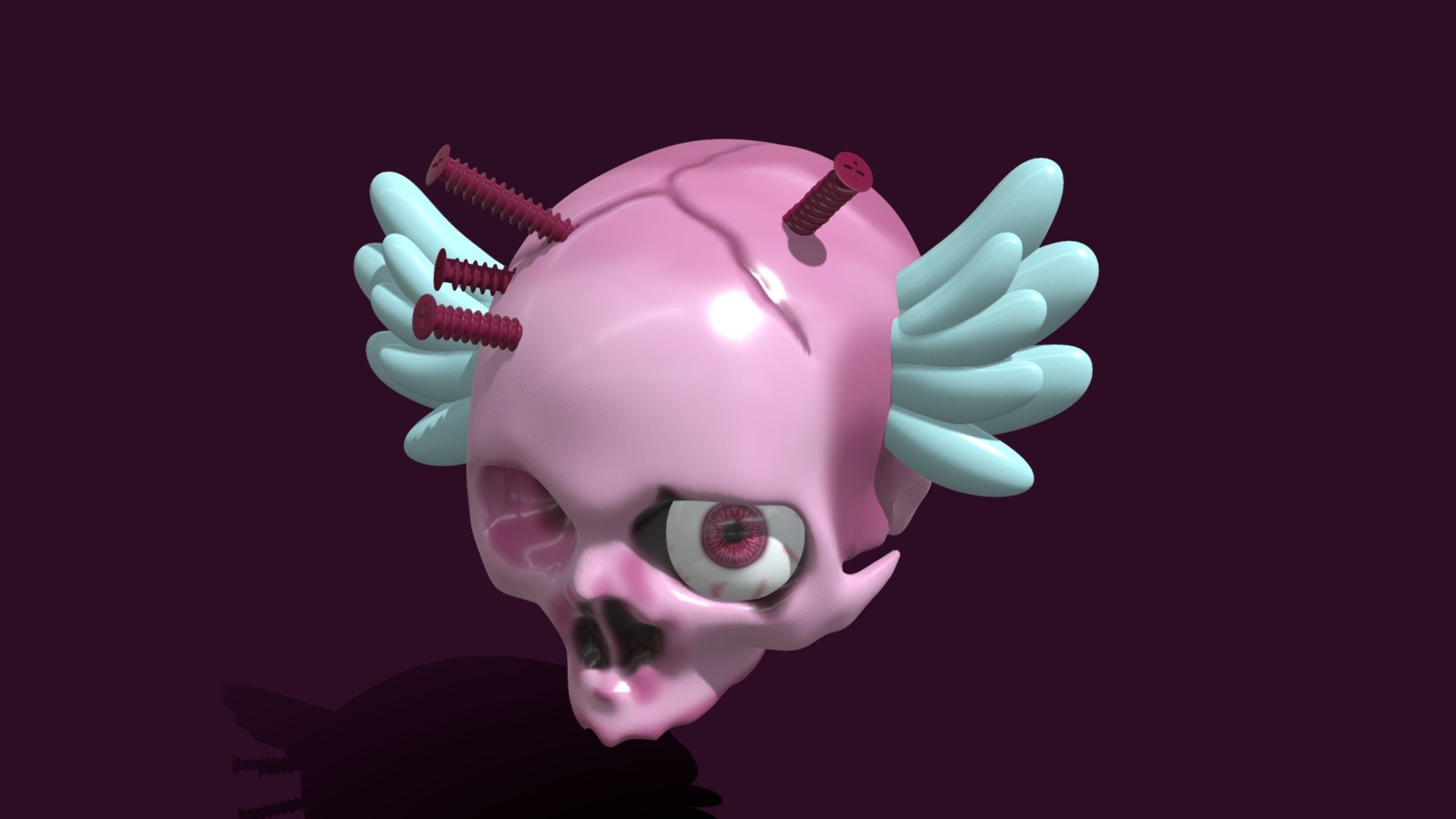 winged skull - 3D model by Elizabeth Hord (@ElizabethHord) [420e142 ...