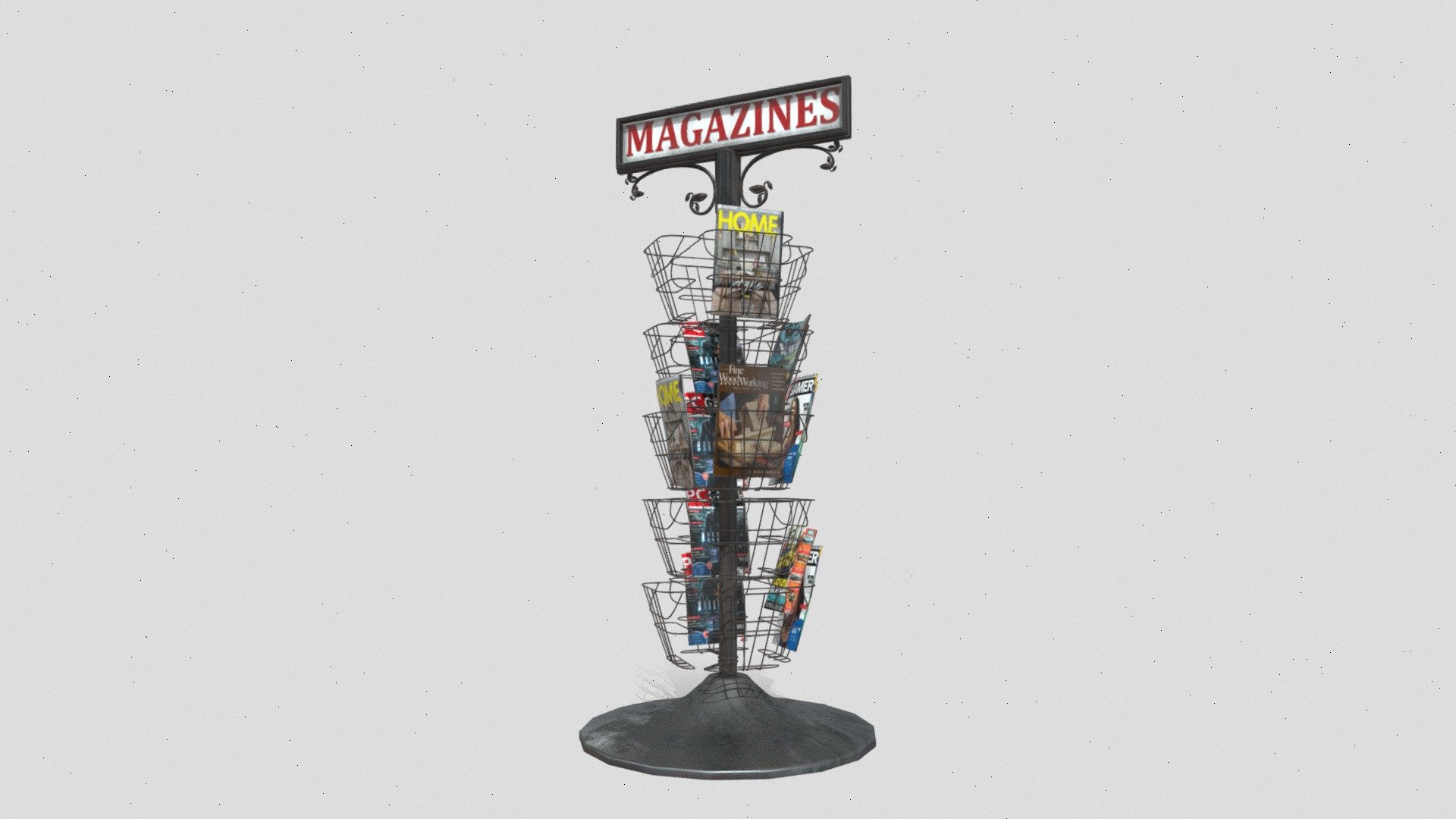 Magazine Display Rack with 4k pbr textures - Buy Royalty Free 3D model ...