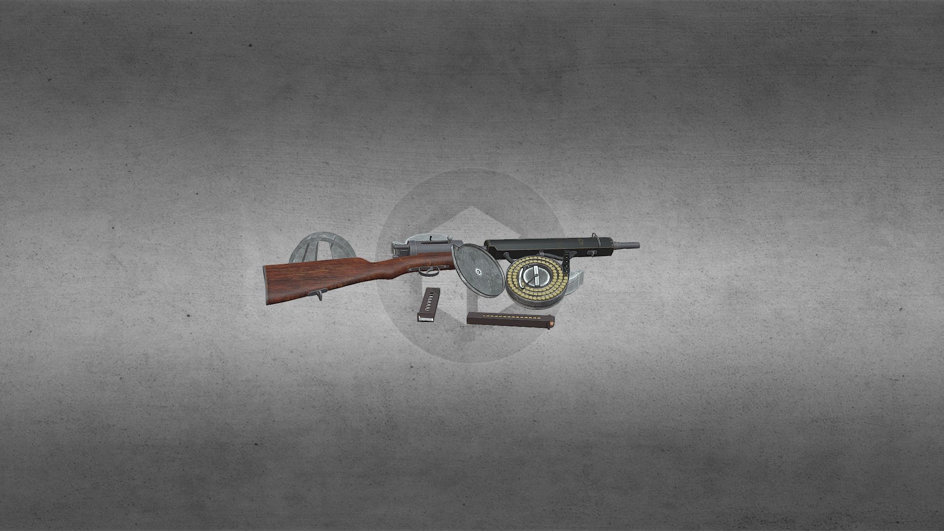 Hellriegel 1915 – Experimental WWI SMG - Download Free 3D model by ...