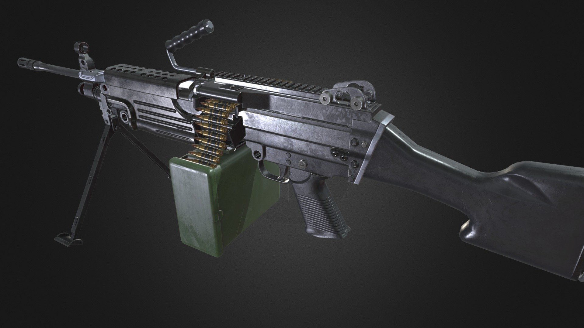 M249 AAA Game Ready PBR Low-poly 3D model - Buy Royalty Free 3D model ...