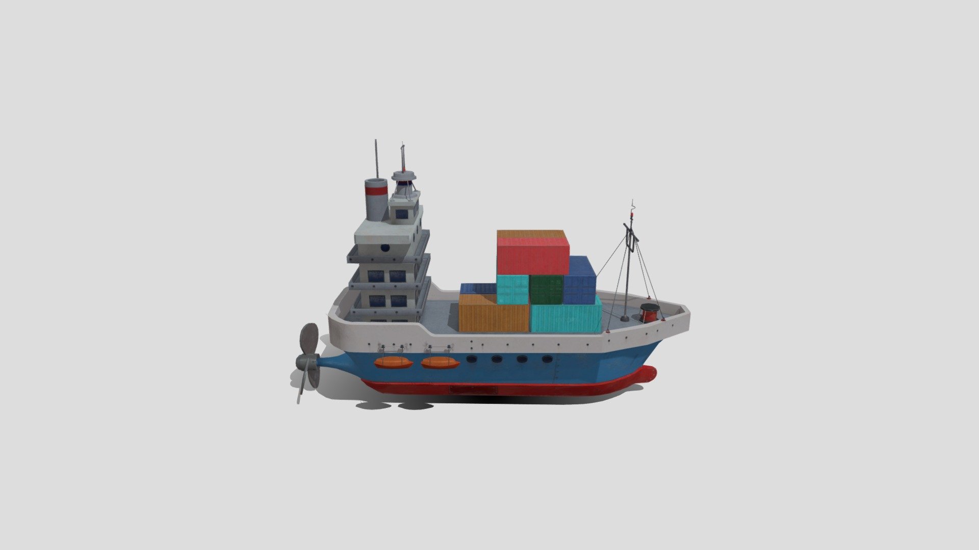 Kapal Kargo Mini - 3D model by davinhd [422cd24] - Sketchfab