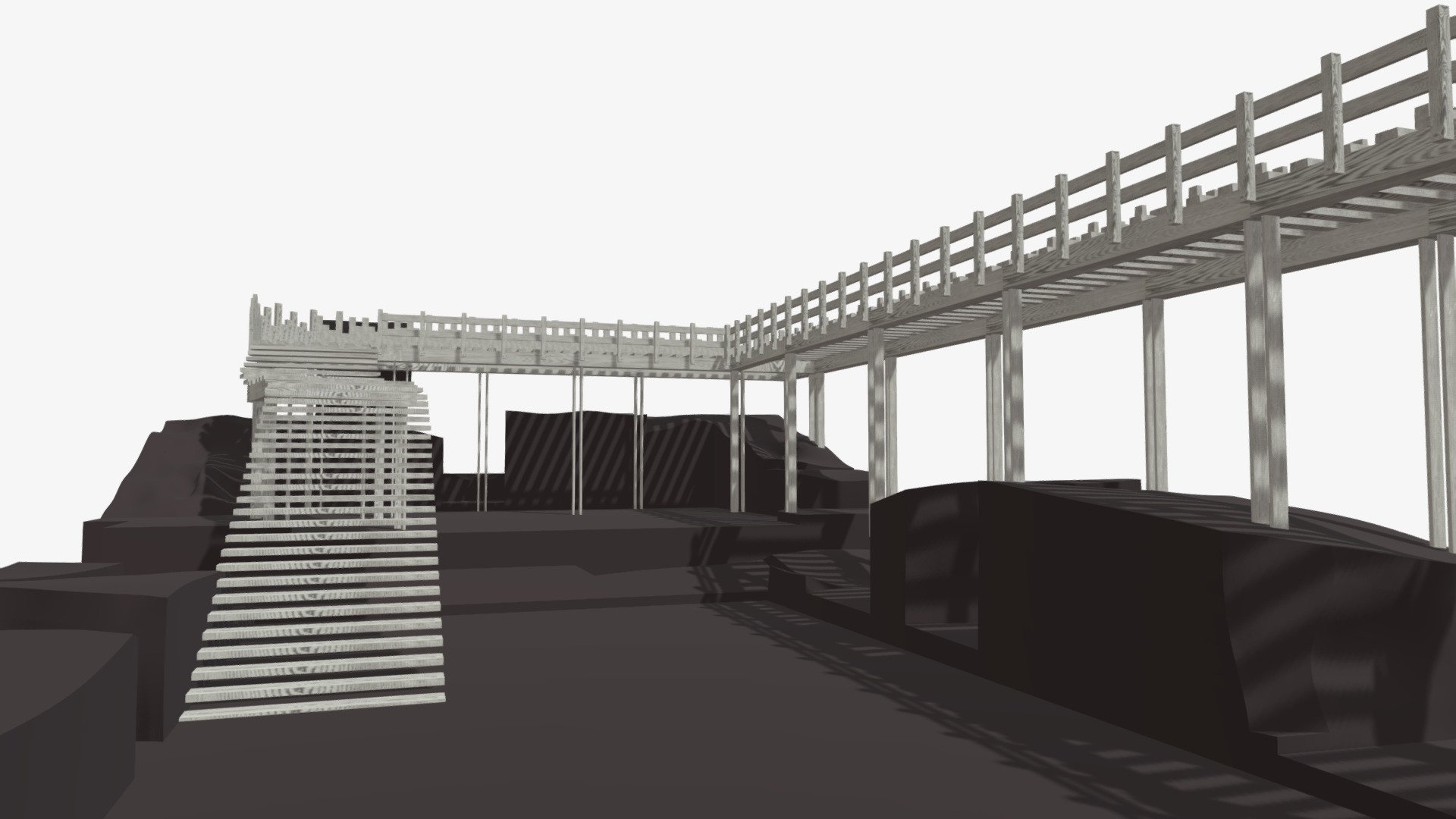 Dirleton Castle Walkway - 3D model by Archætech (@archaetech) [422cdda] - Sketchfab