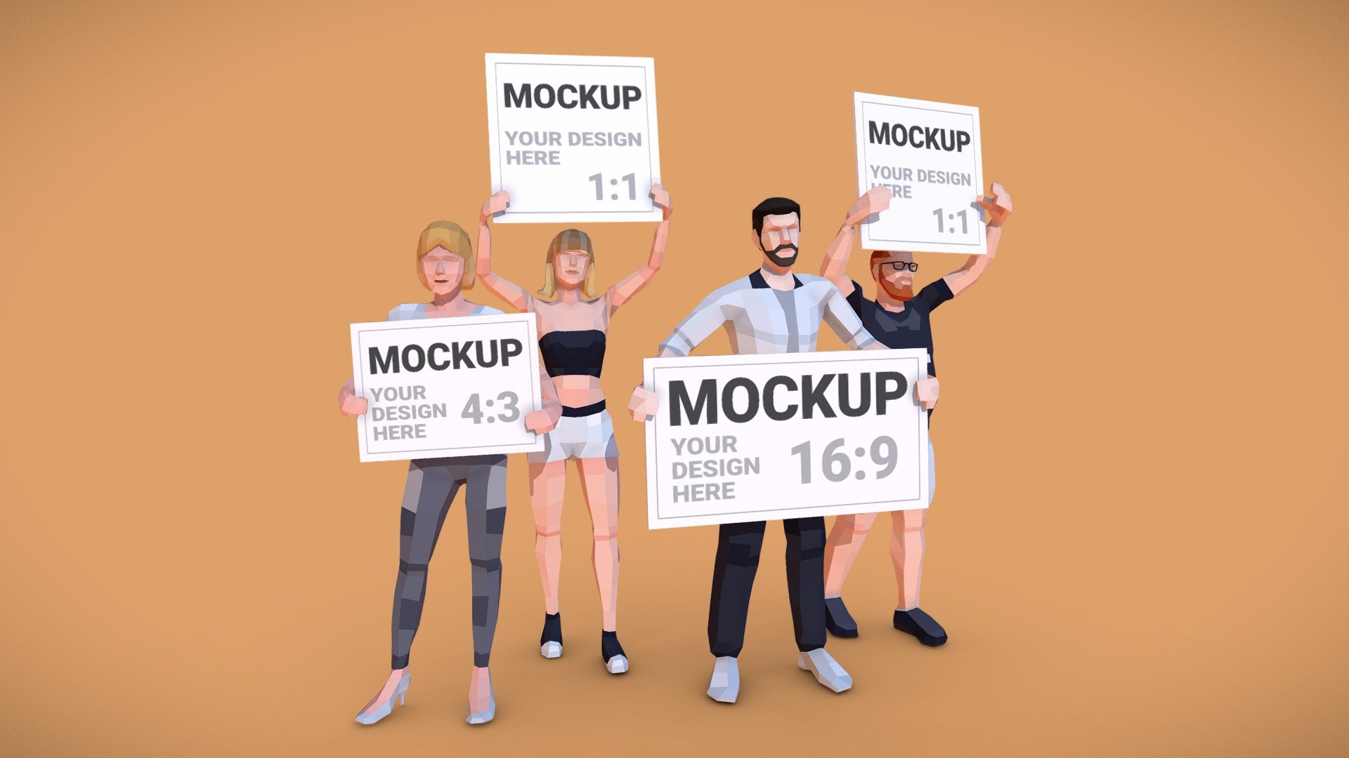 People Protesting Mockup Free Sample - Download Free 3D model by Denys ...