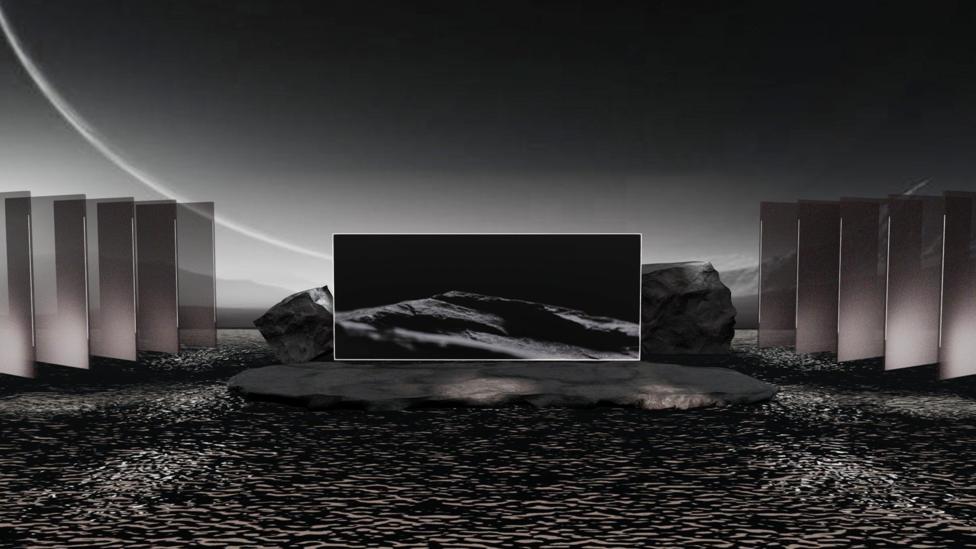 Obsidian Rock Event Stage | Baked - Buy Royalty Free 3D model by ...