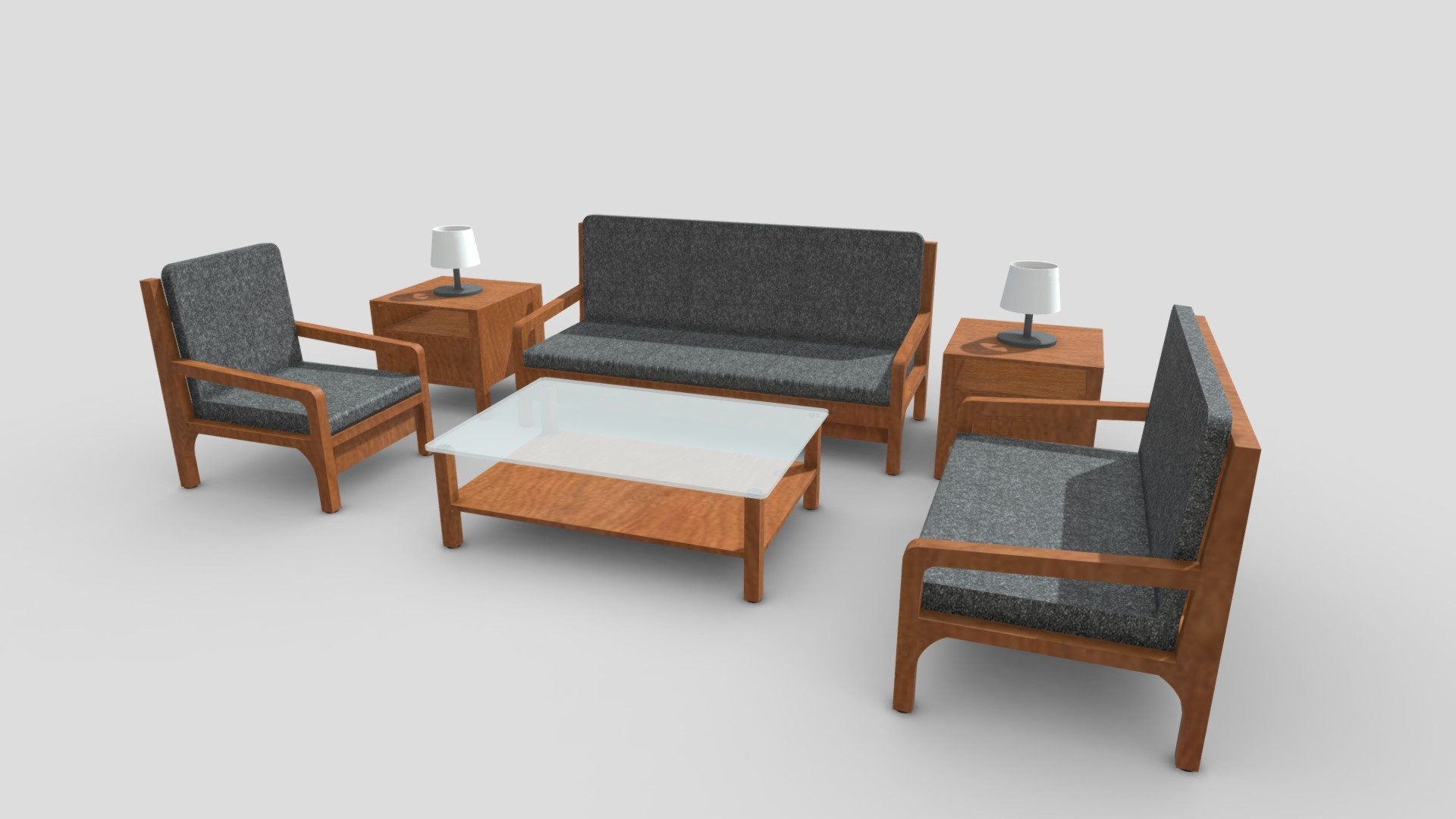 Sofa Set - Download Free 3D model by budakbina [4230c38] - Sketchfab