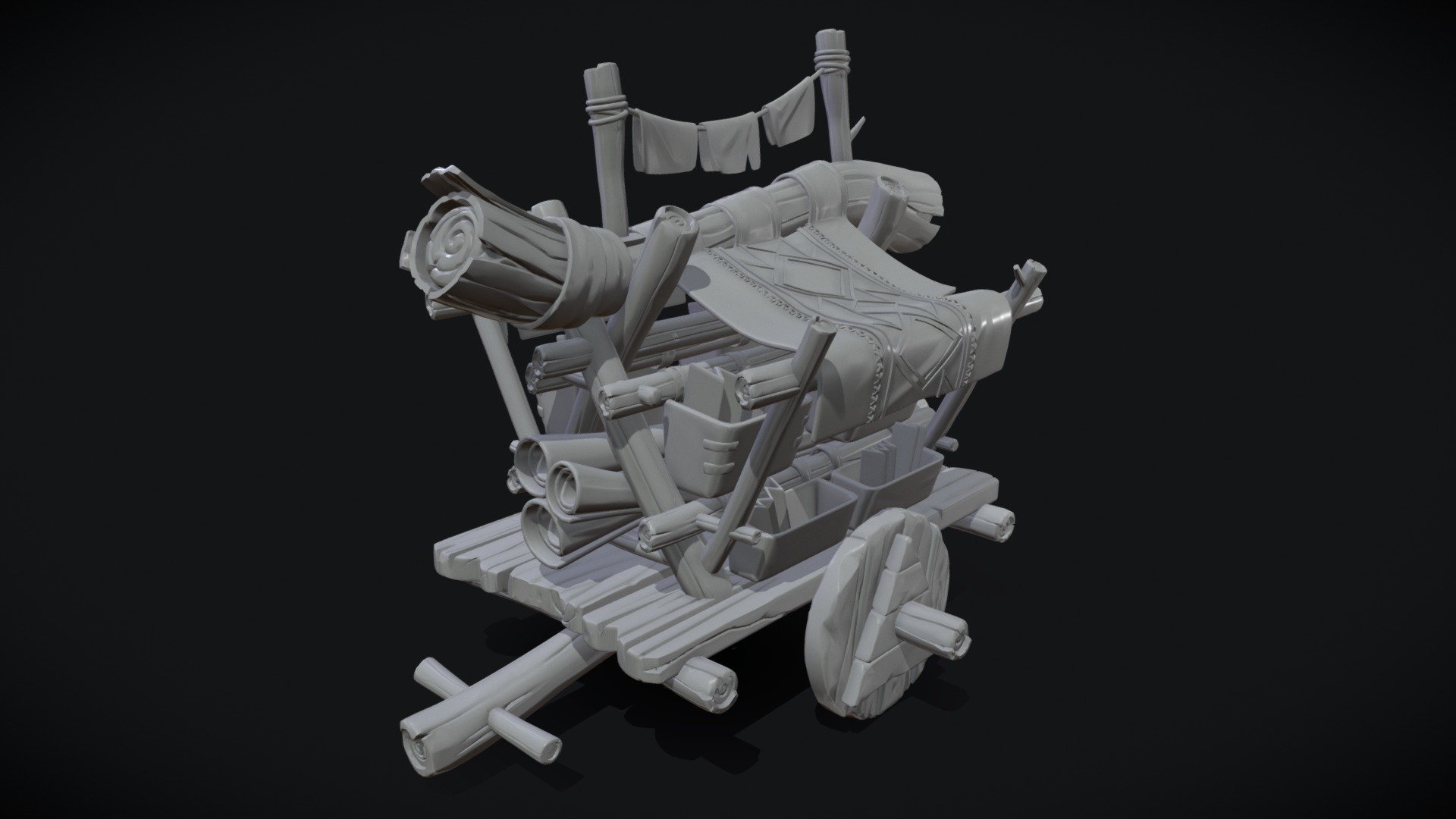Stylized Cart [Asset 1 sculpting assignment] - 3D model by Theoni ...