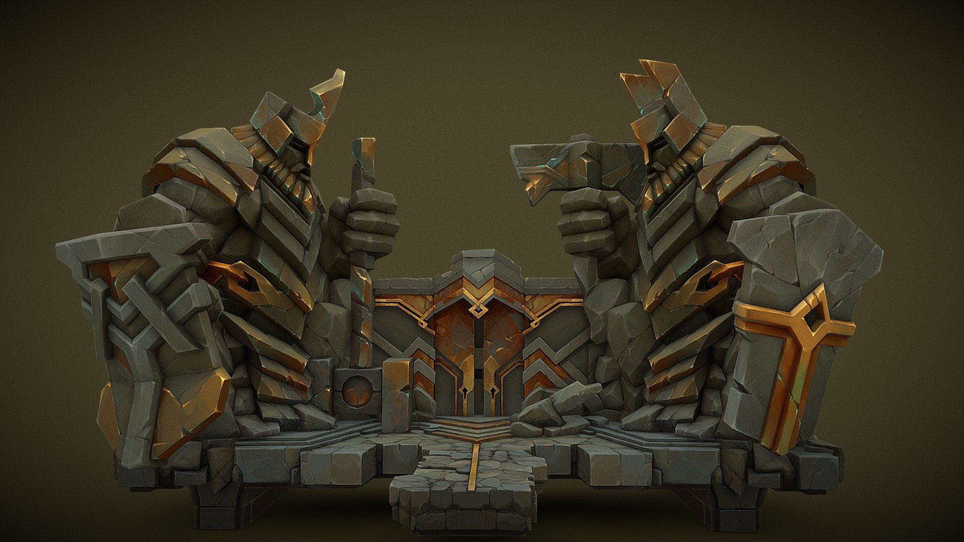 Dwarfs Mountain Gates - 3D model by Andrey (@fruitmamba) [4245a85 ...