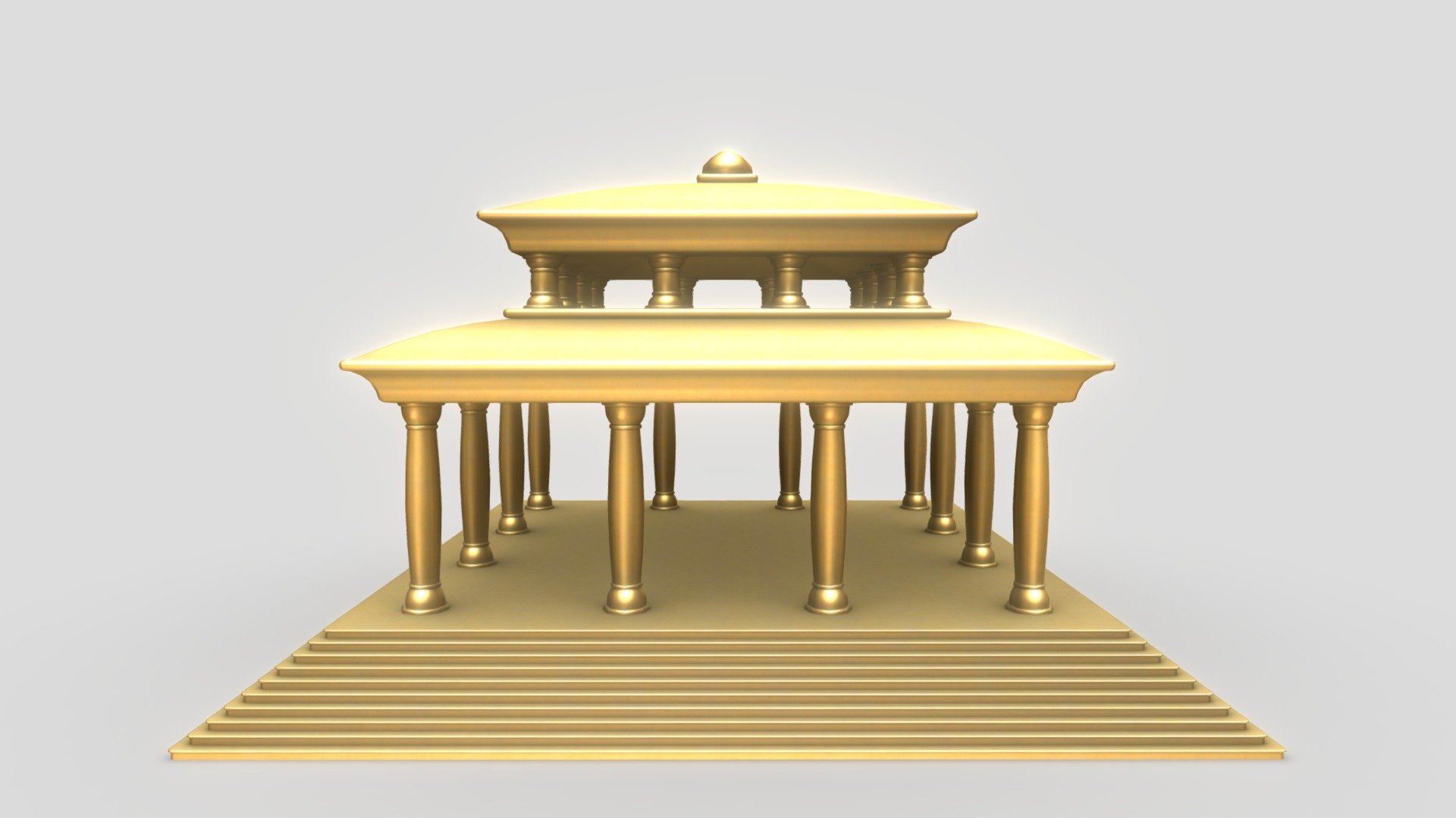 Golden Gazebo - Download Free 3D model by Gonsaku [424bb29] - Sketchfab