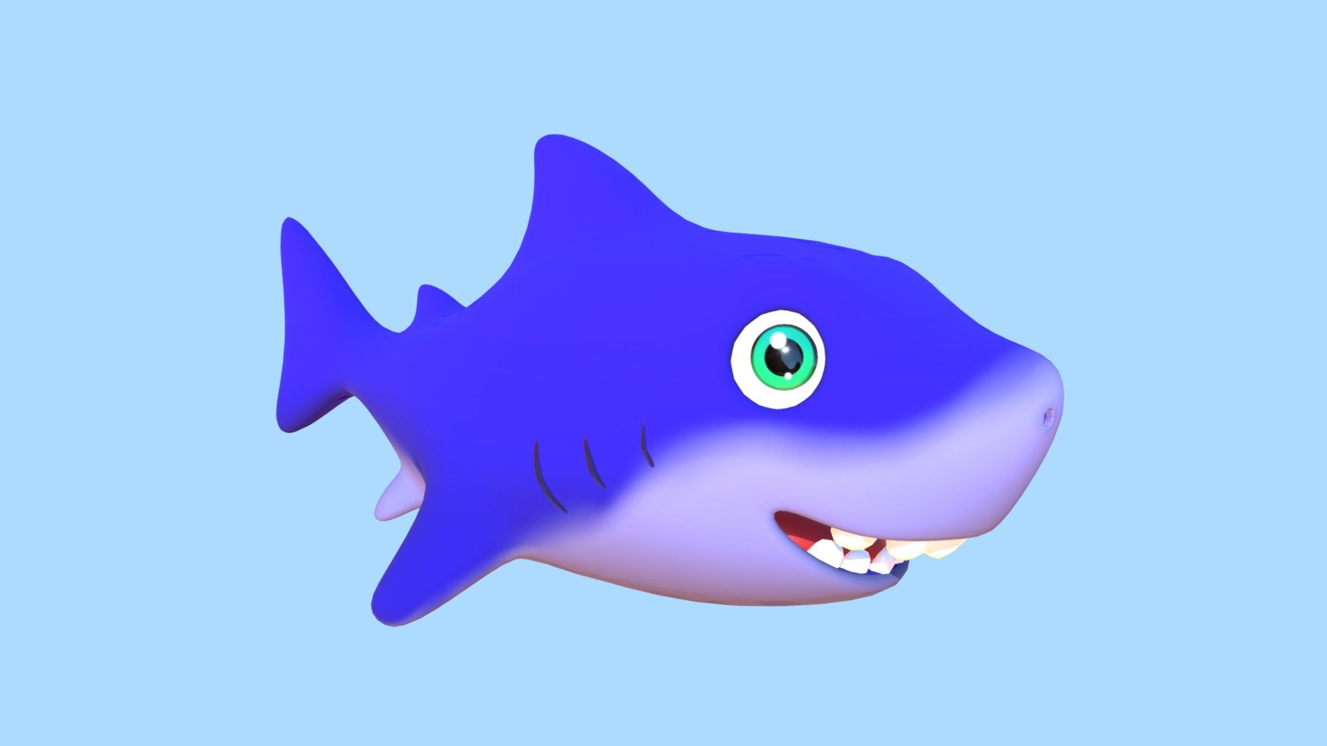 Cute Daddy Shark - Buy Royalty Free 3D model by rofi.abdur [425192b ...