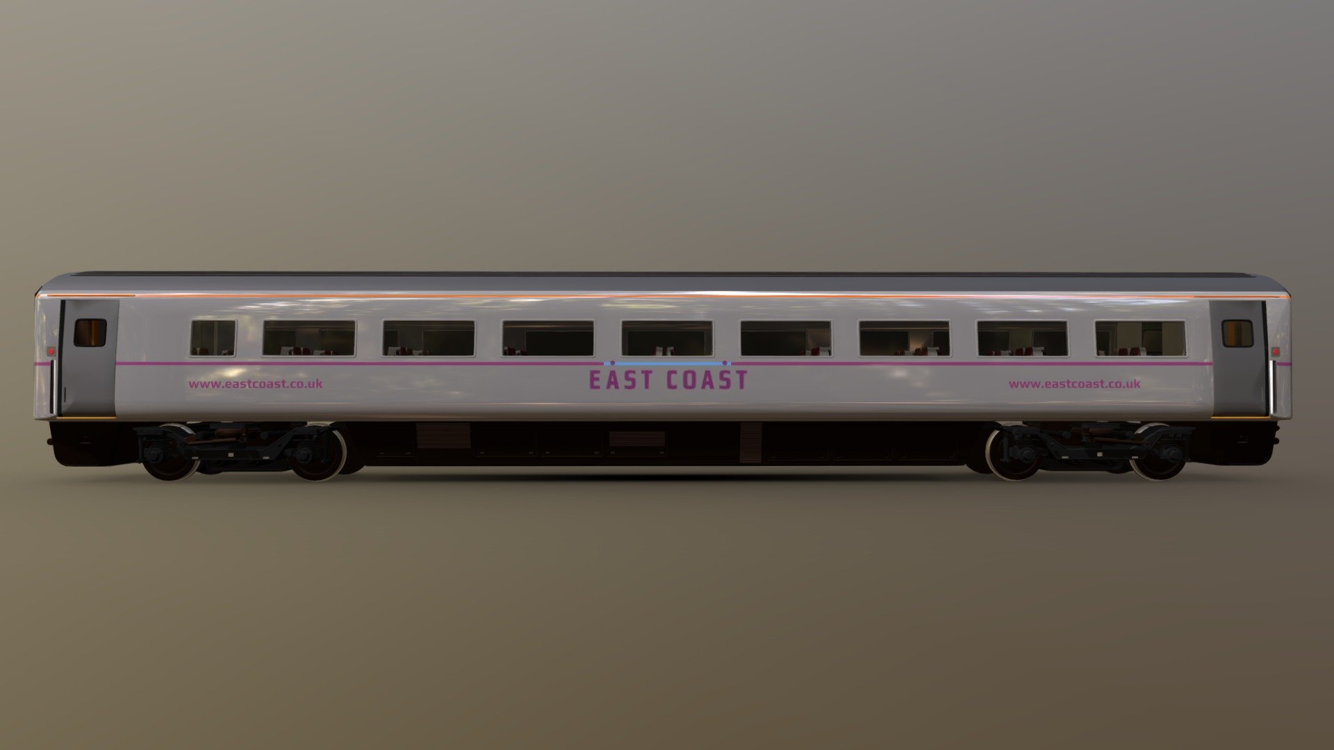 Train - Mark 4 Std Class East Coast Livery - Download Free 3D model by ...