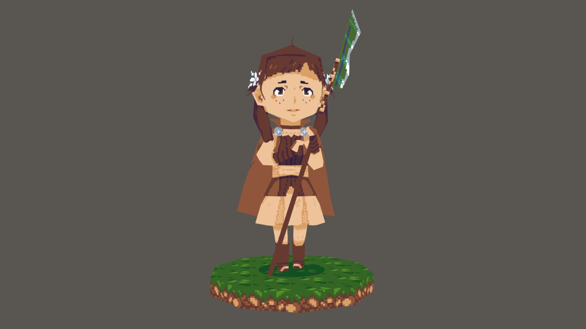 Mozu - Lowpoly Pixelart - 3D model by Lyud (@LyudS) [42603a7] - Sketchfab