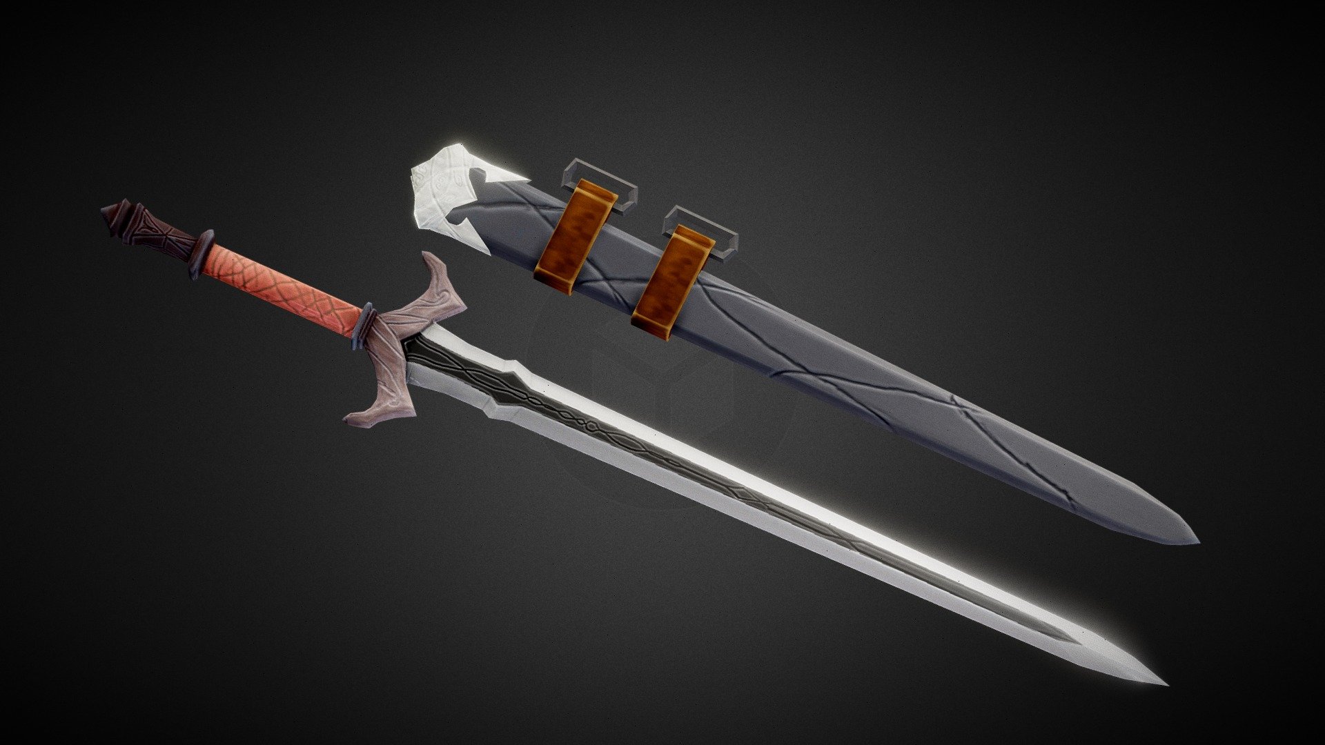 Game Ready Fantasy sword - Download Free 3D model by Rishaki ...