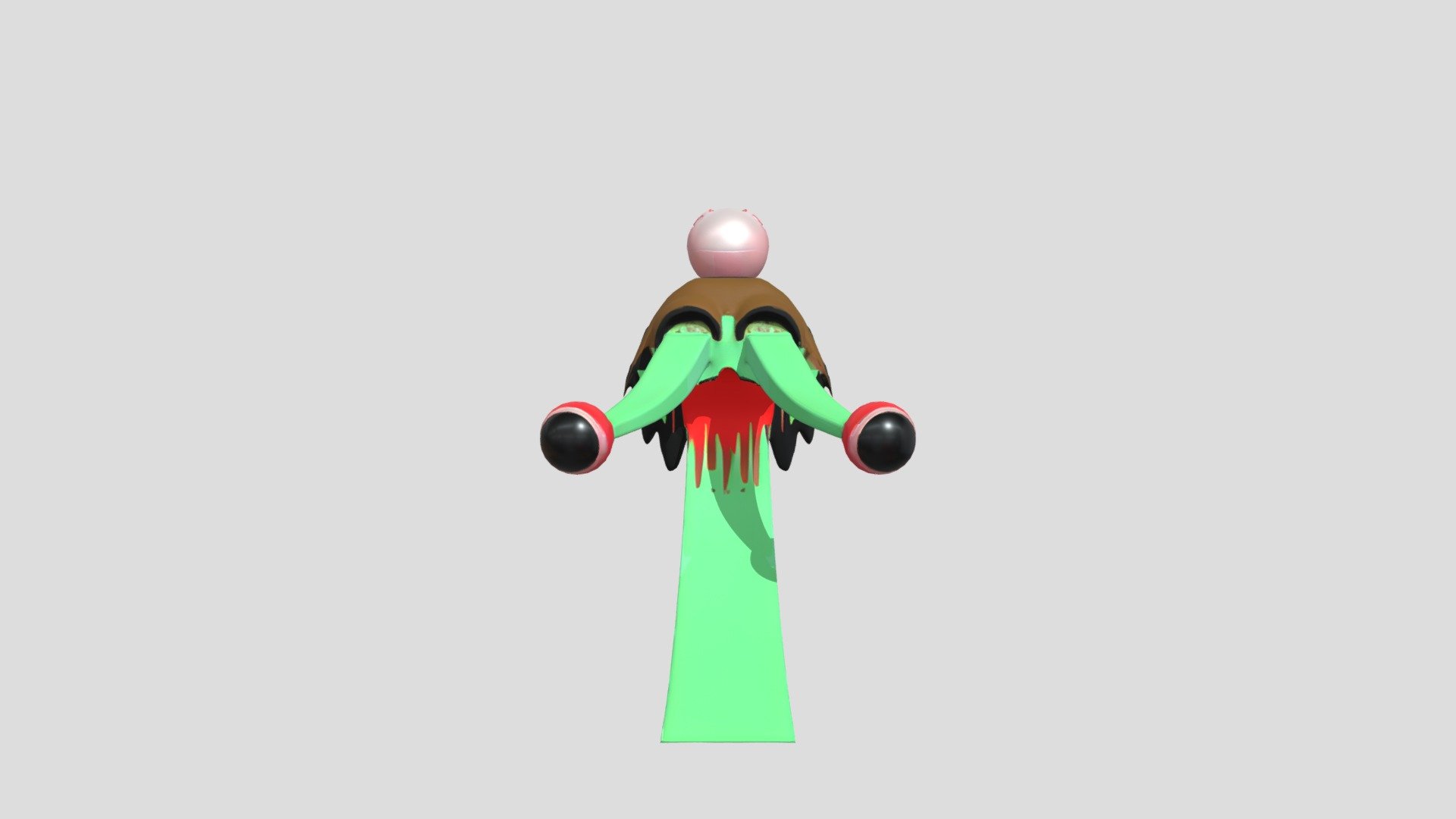 abstract humanoid figure with red eyes of Green - 3D model by ...
