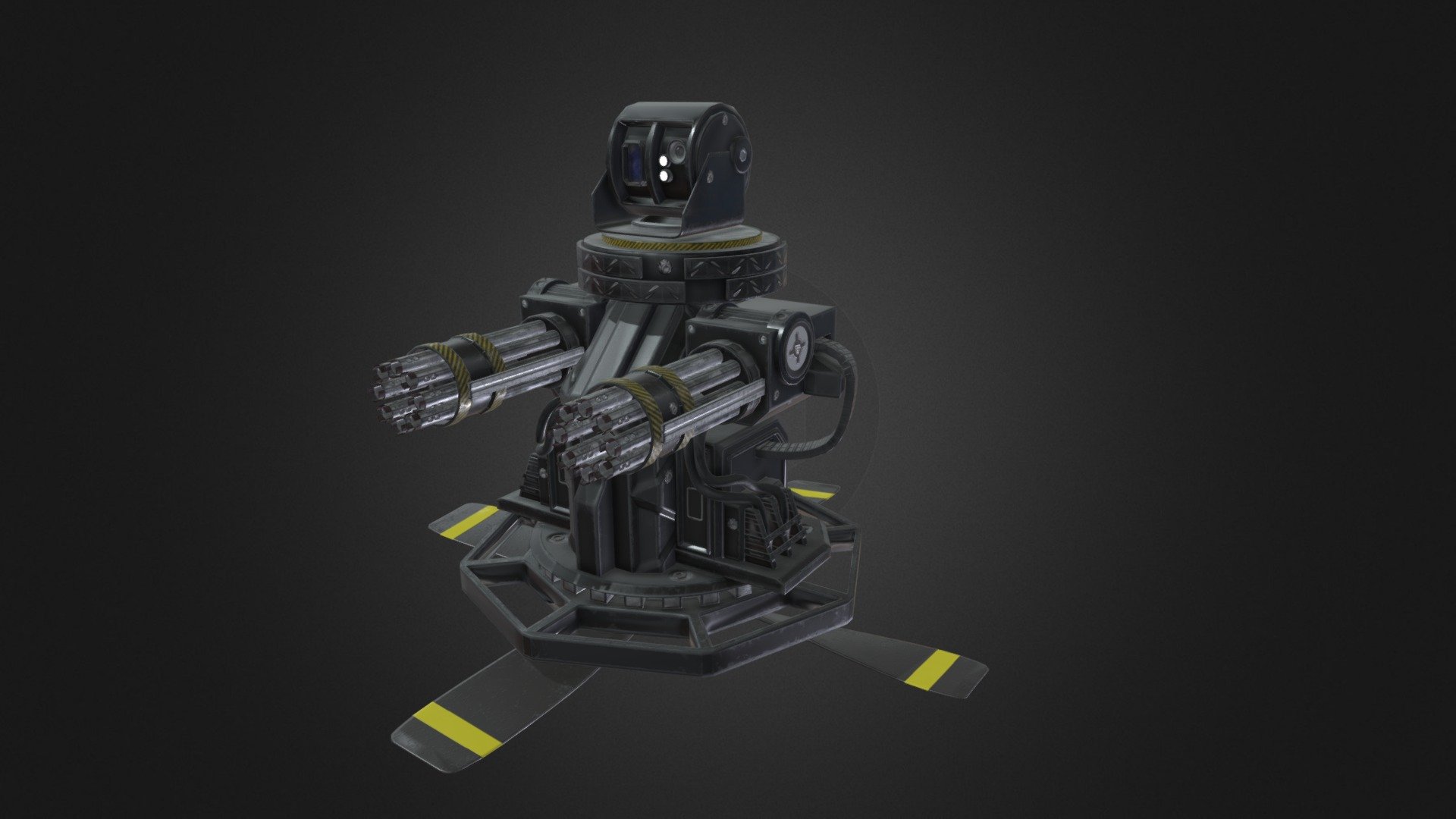 Automated Gatling Turret - 3D model by Steve.Lapp [426b7f1] - Sketchfab