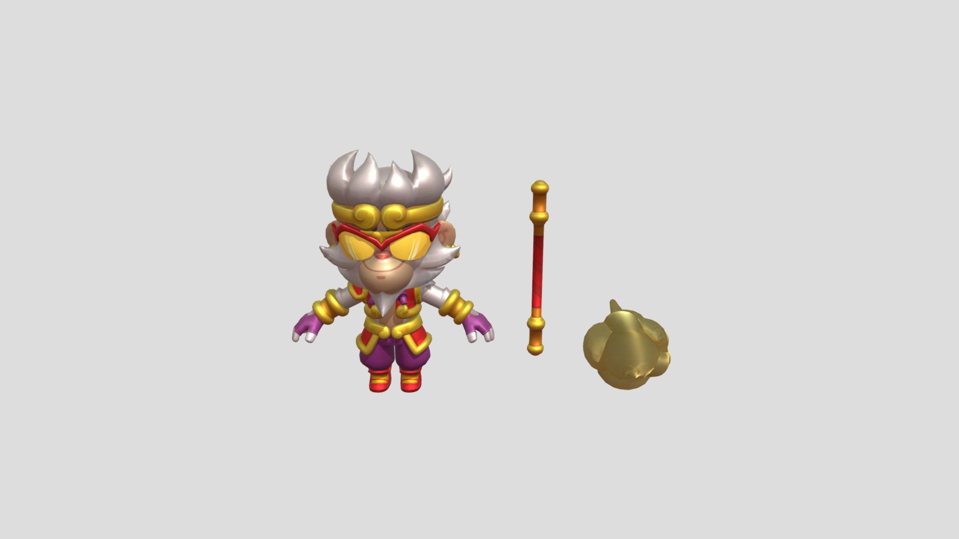 Brawl stars Wukong Mico - Download Free 3D model by Cartoon splash ...