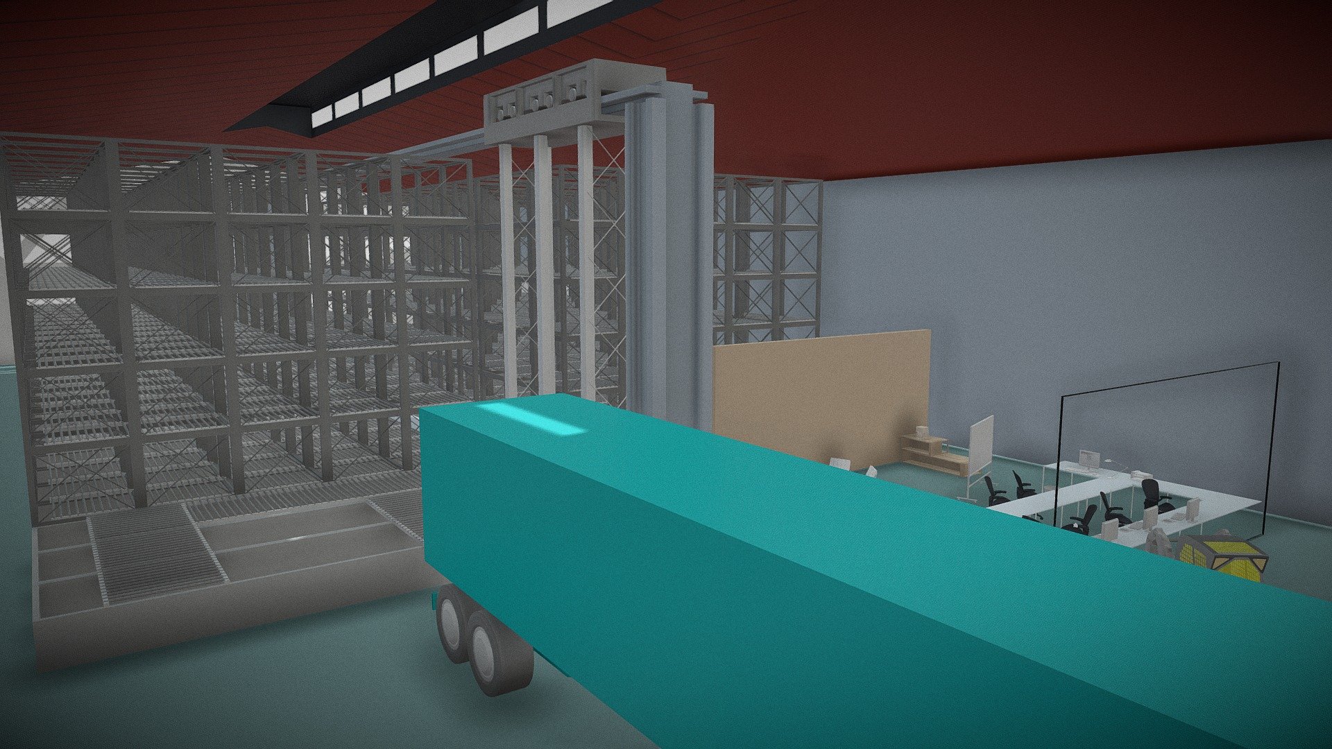 Automated warehouse - 自动化仓库 - Download Free 3D model by MrdT (@mrdt ...