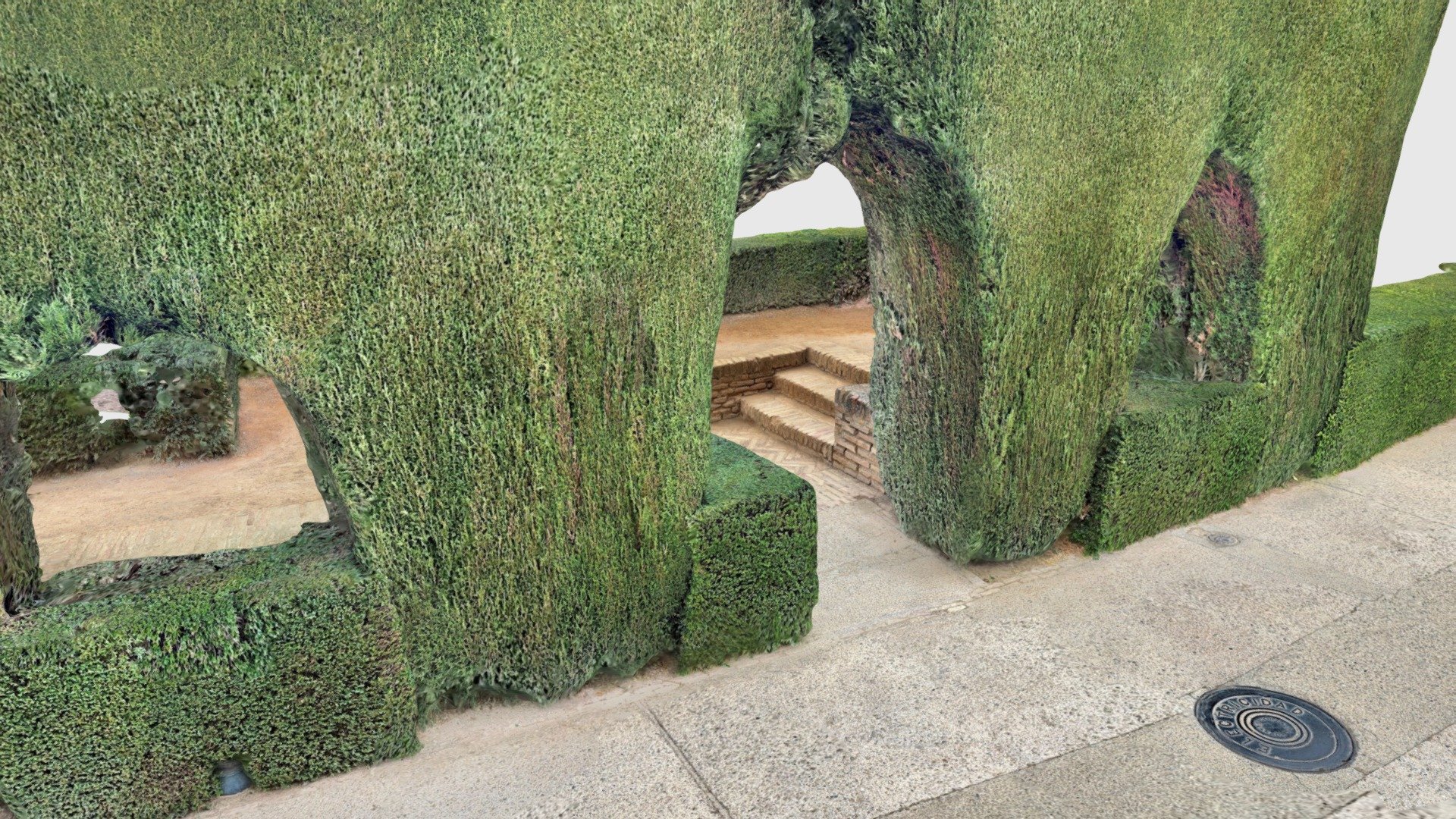 Monumental hedge and stairs, Alhambra gardens, … - Download Free 3D ...