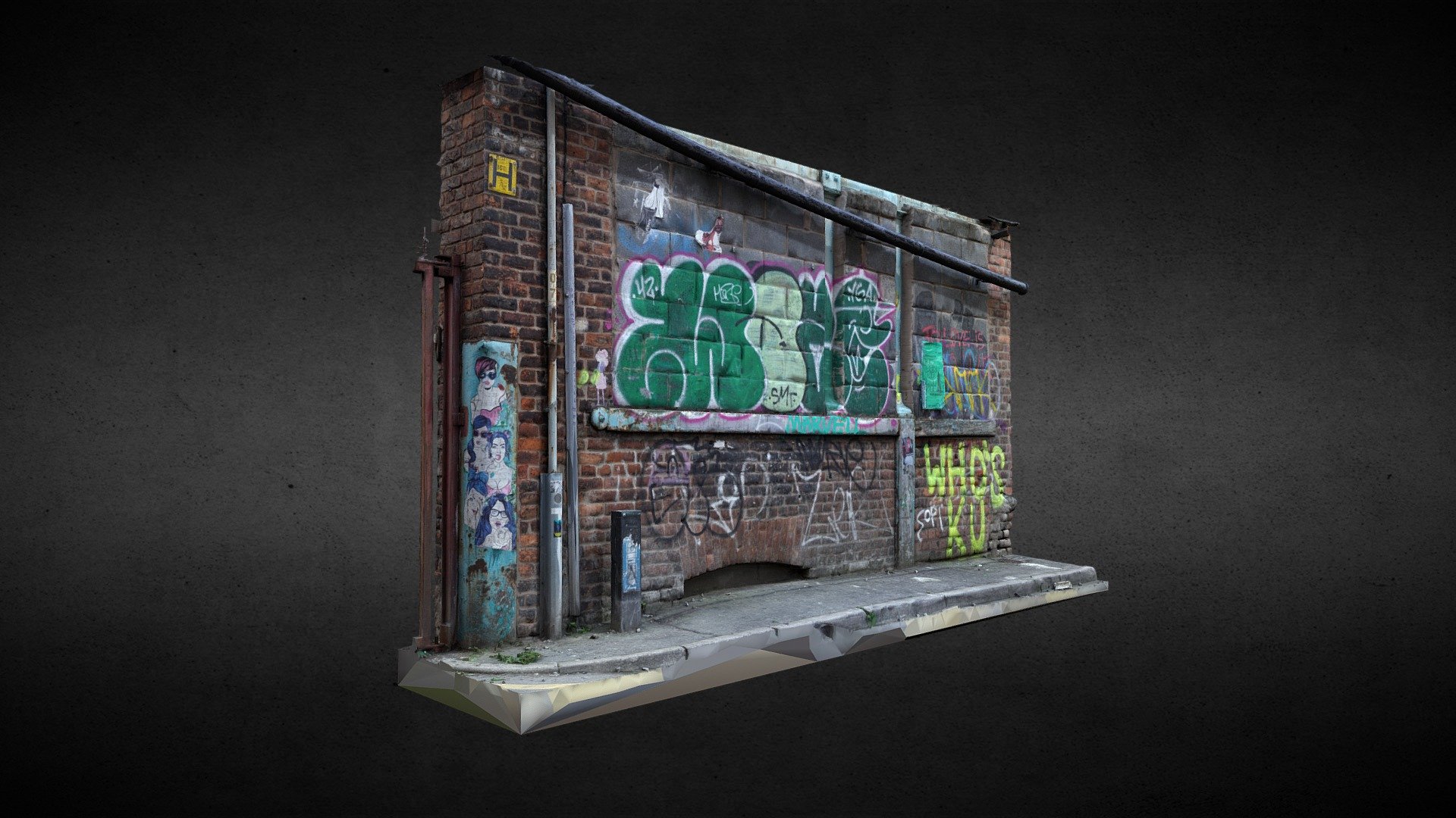 Manchester Graffiti Wall 6 - Download Free 3D model by Christians - The ...