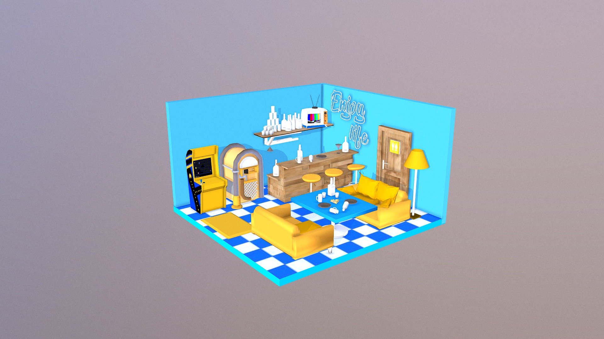 Retro Cafe - 3D model by Nicholas Indrawan Gosal ...