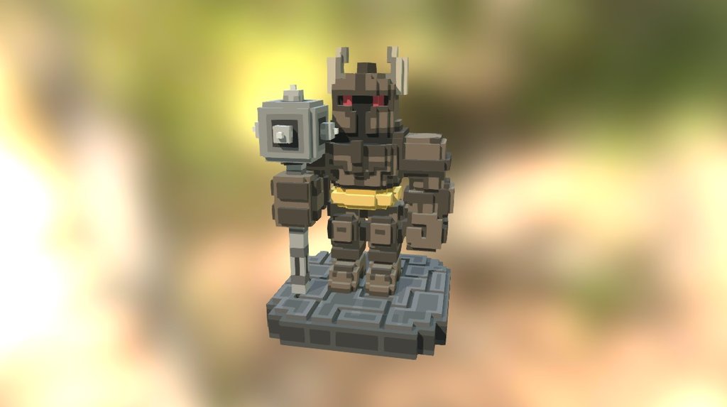 Stone Knight - 3D model by Voxels (@ZachSoares) [42914e6] - Sketchfab