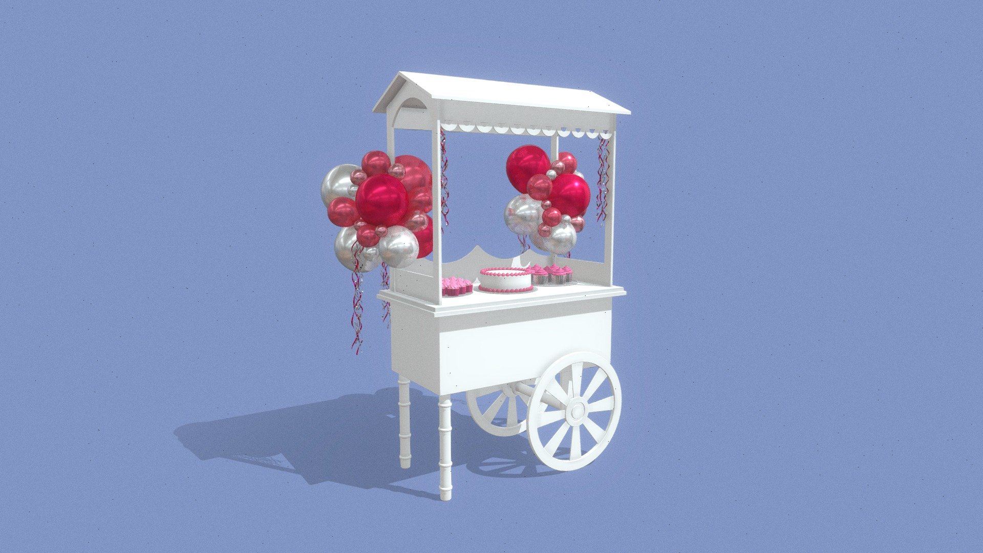 Wooden Party Candy Cart 1 - Buy Royalty Free 3D model by CGBee (@cg.bee ...