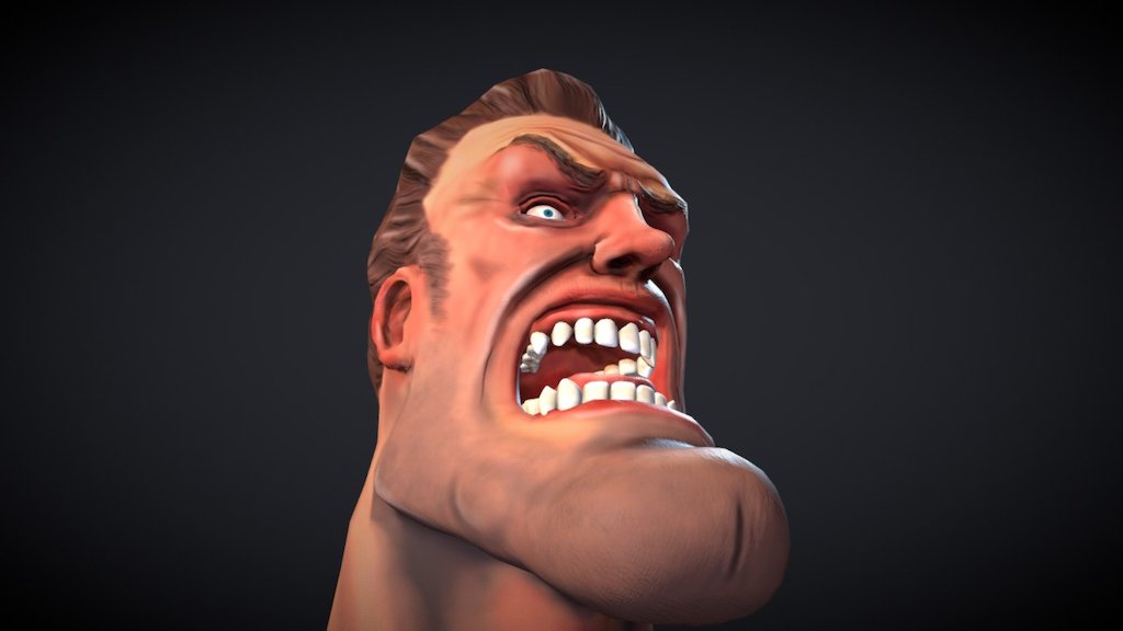 Angry Head Sculpture - 3D model by kirkeyressa [42a5774] - Sketchfab