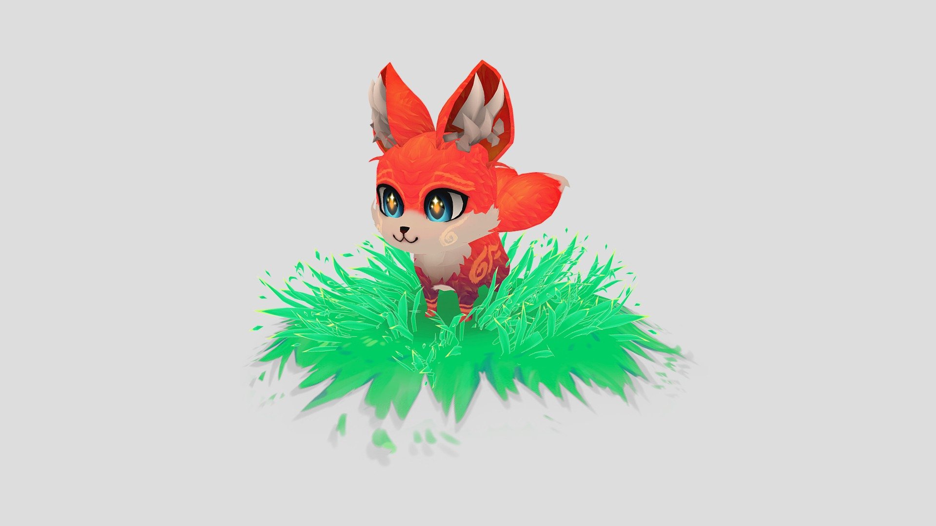 Three-Tailed Kitsune - 3D model by Pedro Braz (@pedrobrz13) [42a72cb ...