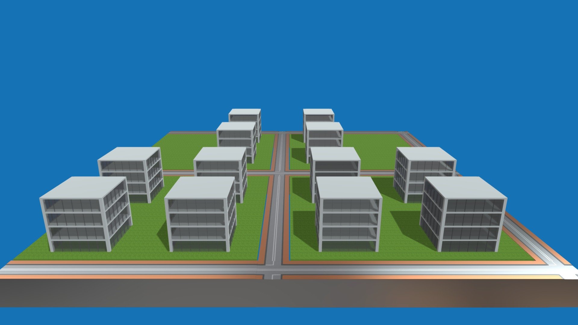Roads and empty buildings - 3D model by fasteng [42a7556] - Sketchfab