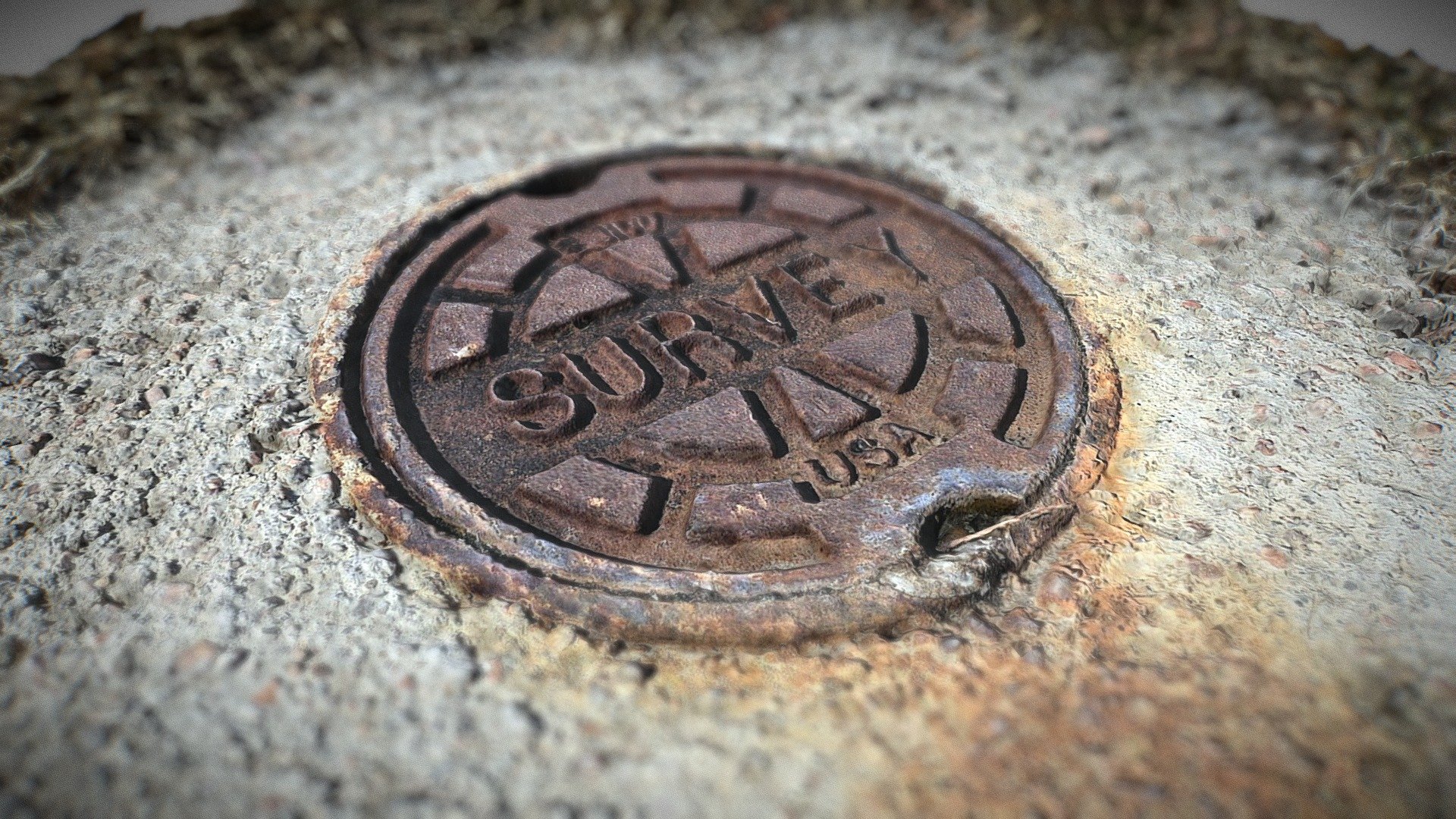 Rusted Survey Lid Water Sewage Metal - Buy Royalty Free 3D model by ...