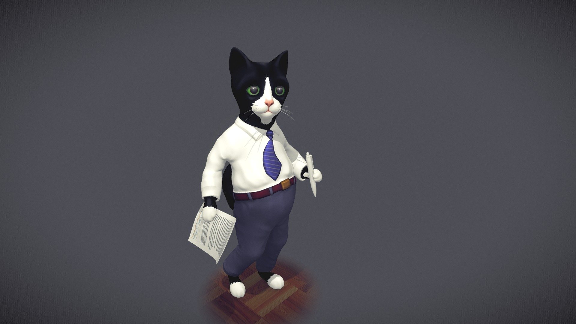 Business Cat - 3D model by Michael (@michael_on) [42af675] - Sketchfab