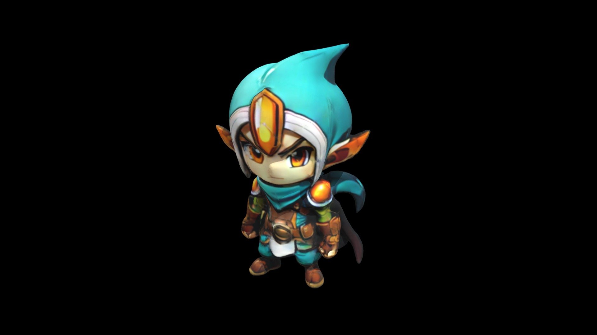 a cartoon character with a shield on his head - Download Free 3D model ...