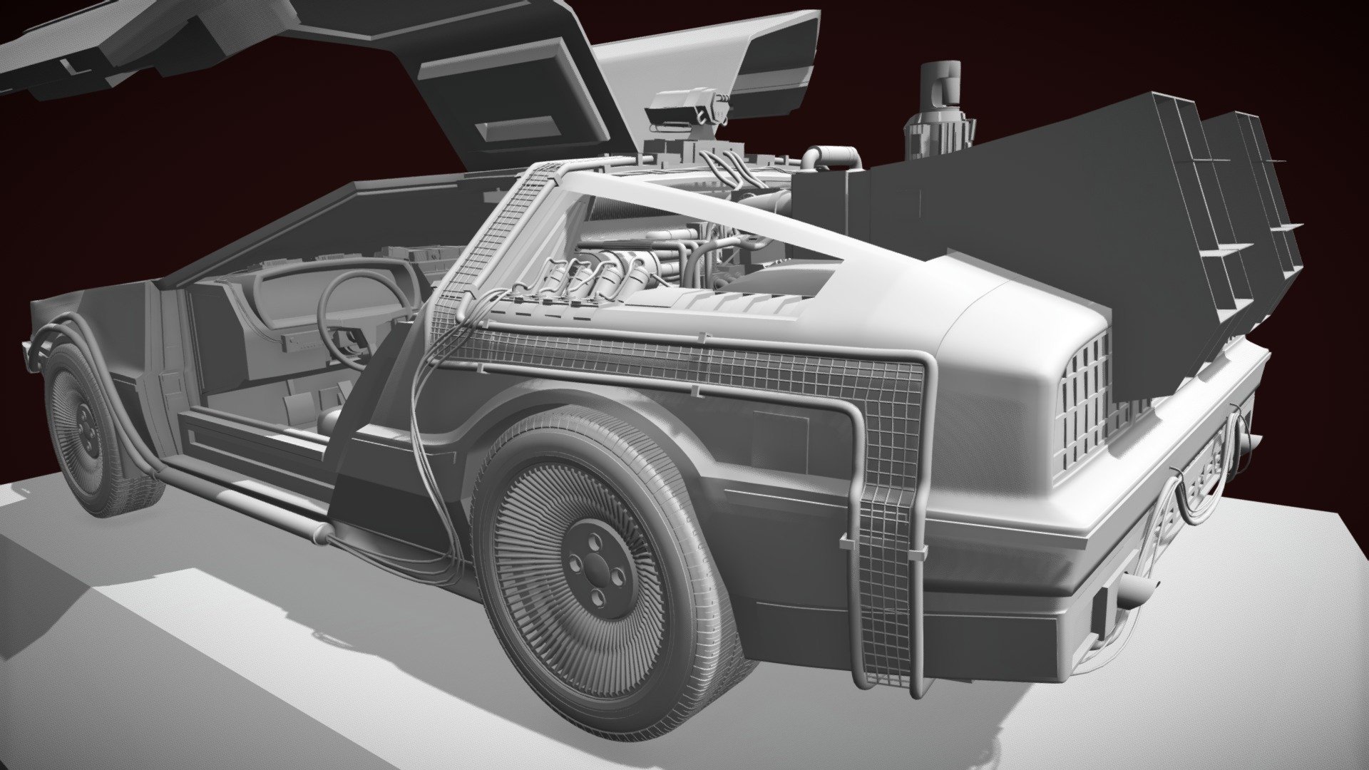 Delorean - Buy Royalty Free 3D model by Fresnell [42b7de8] - Sketchfab ...