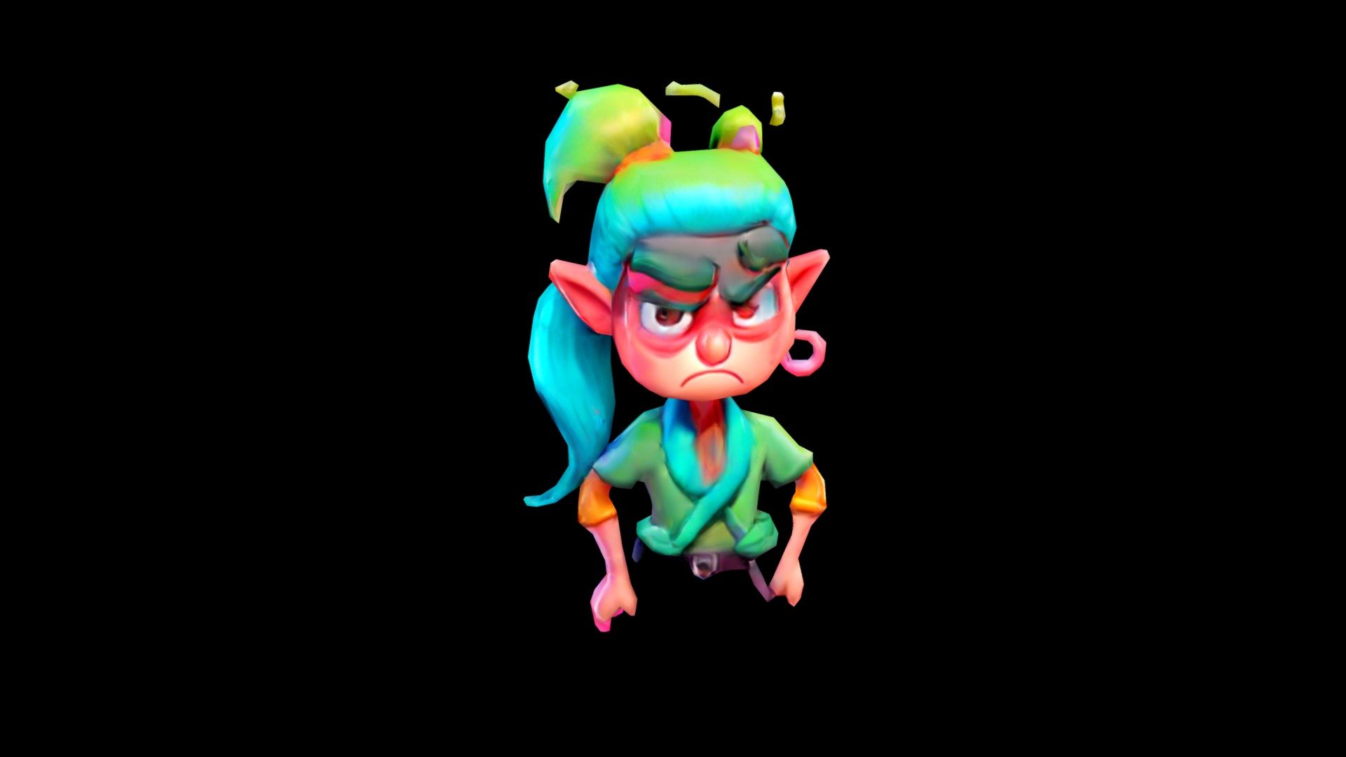 "Colorful Cartoon Character with Funky Glasses a - Download Free 3D ...