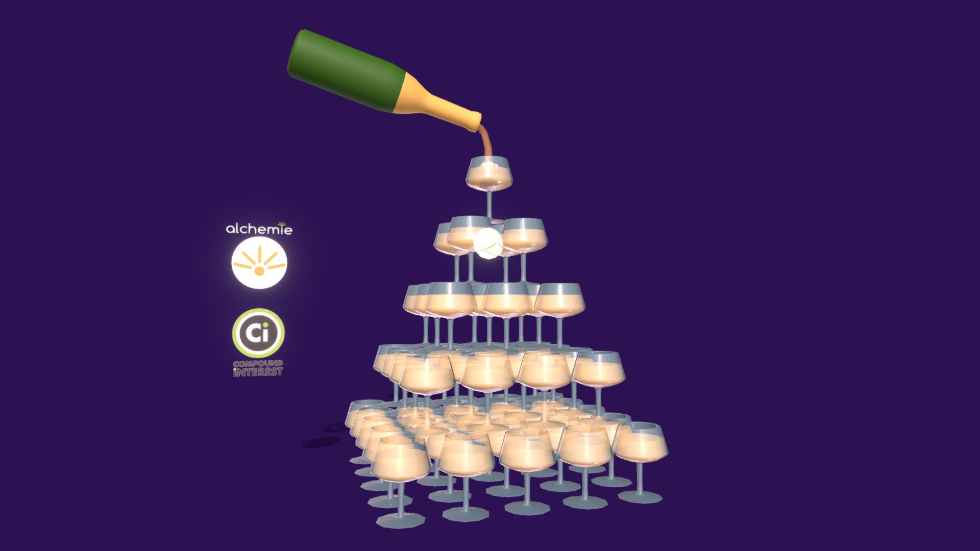 Champagne - Compound Interest - 3D model by Elijah Sheffield ...