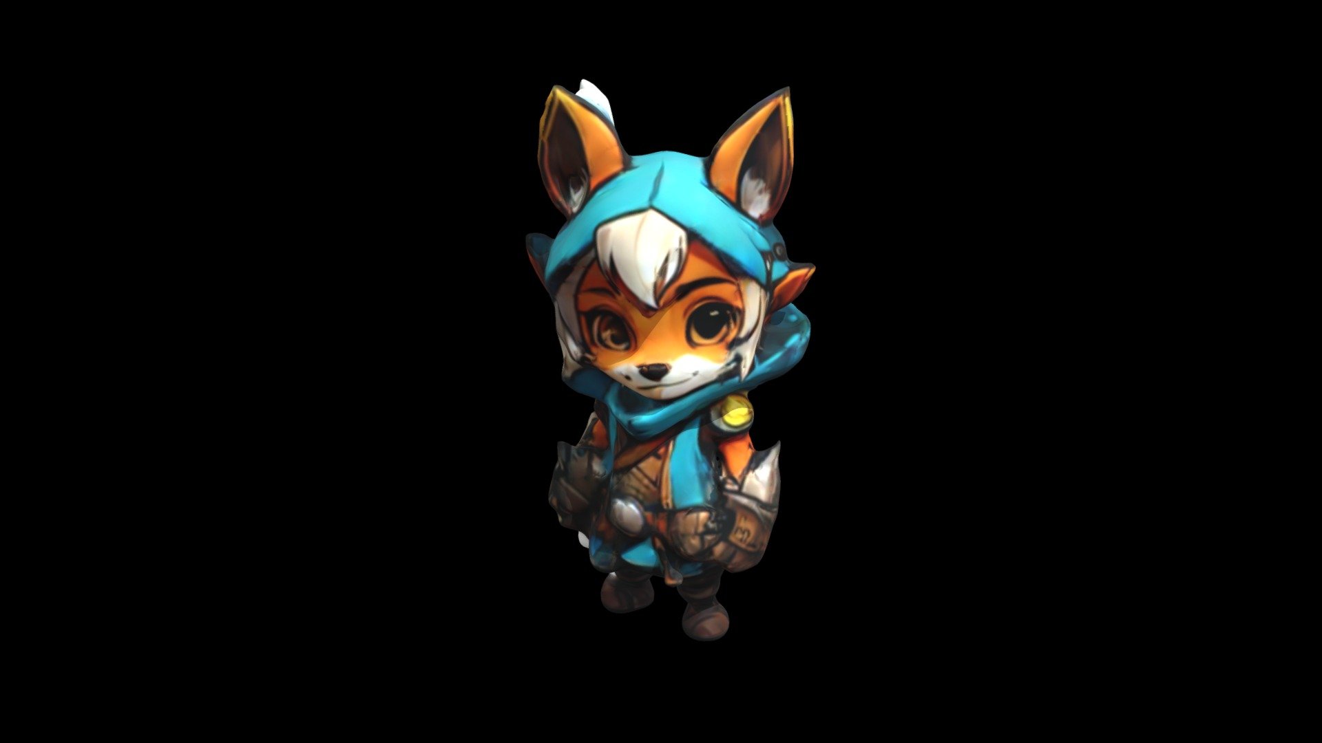 a sticker of a fox wearing a blue scarf - Download Free 3D model by ...