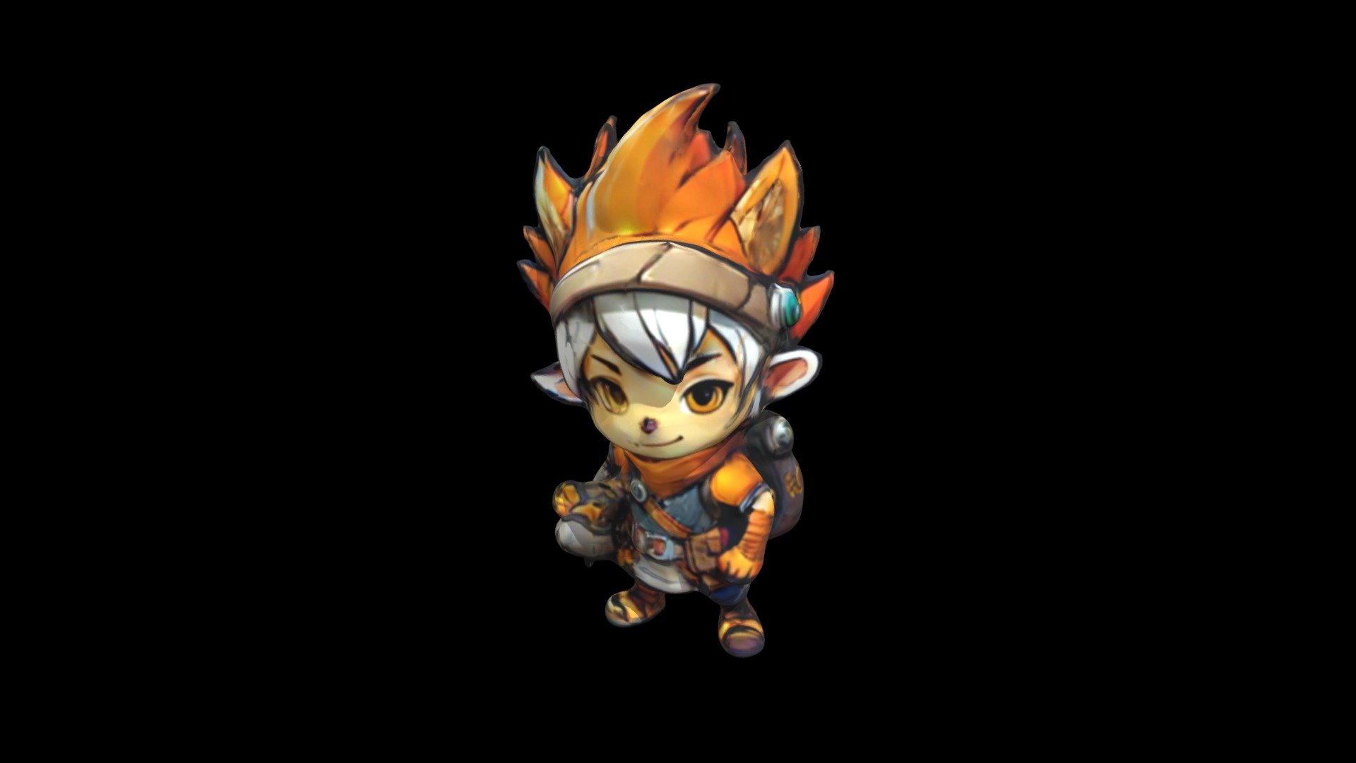Sticker of a young, red fox-wolf with orange spi - Download Free 3D ...