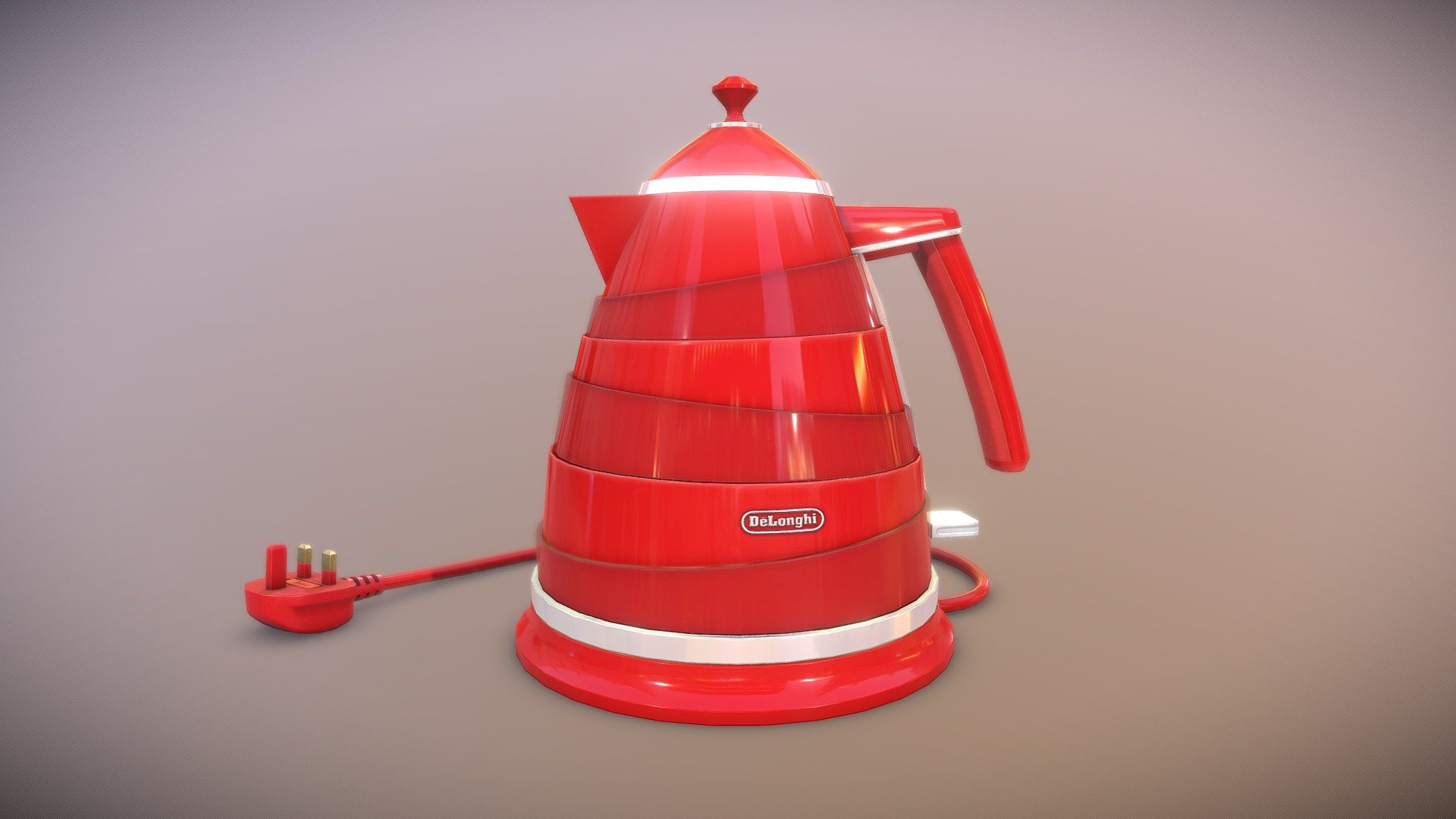 Delonghi Avvolta Kettle Red - Buy Royalty Free 3D model by Wayne Pratt ...