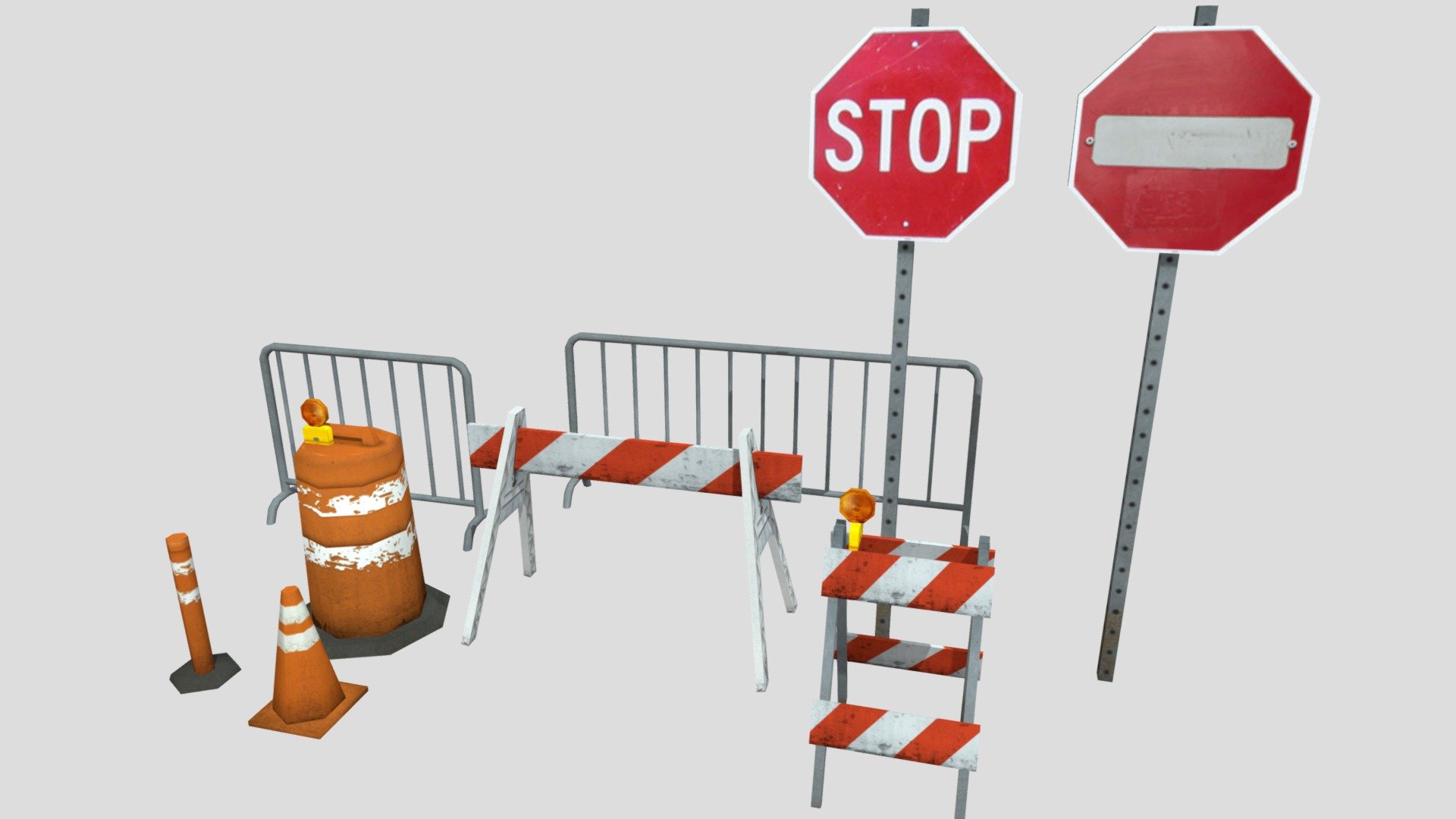 Low Poly Traffic Props (PS1/PS2 Style) - 3D model by Drillimpact ...