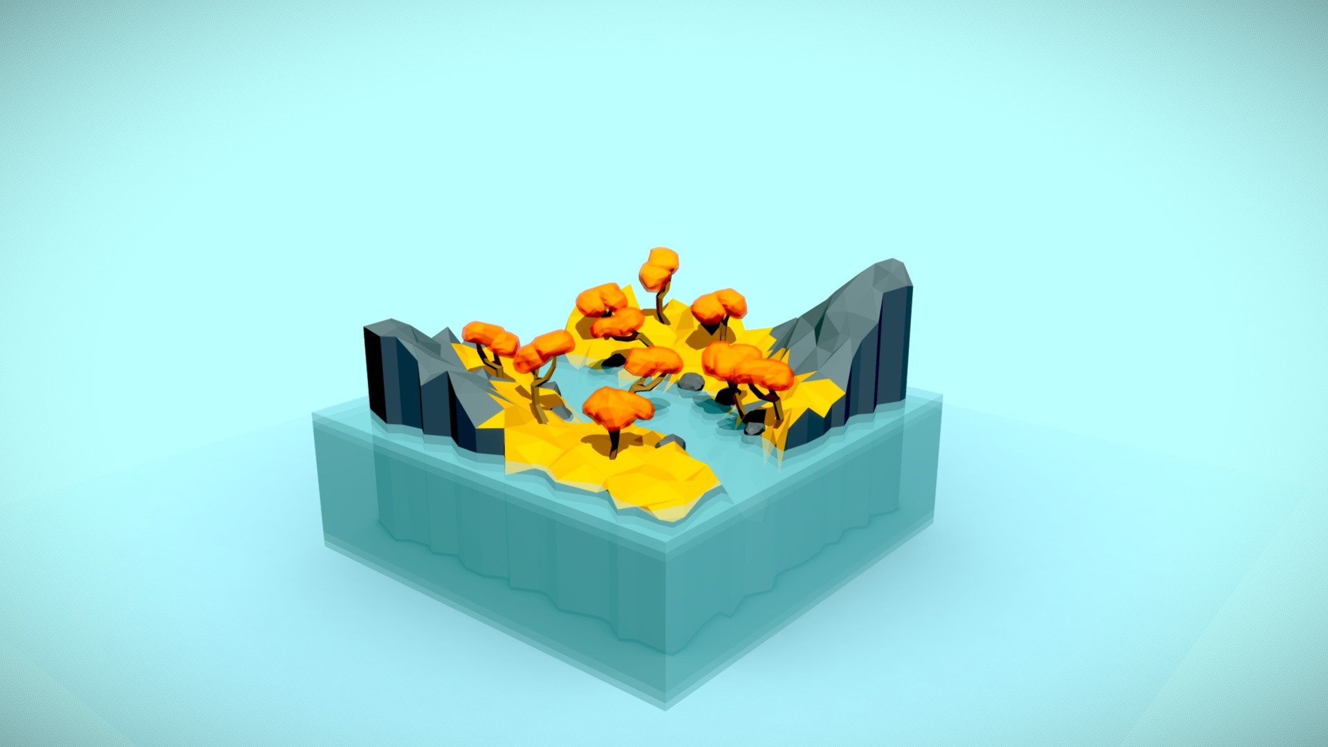 Low-poly Autumn River - Download Free 3D model by RllyGudGuy [42cd594 ...