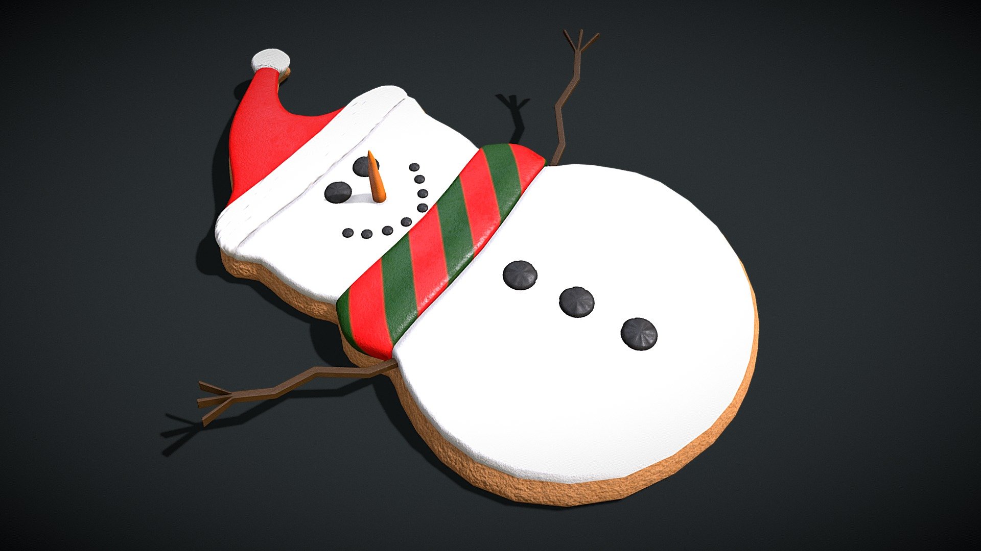 Adorable Snowman Christmas Cookie - Buy Royalty Free 3D model by ...