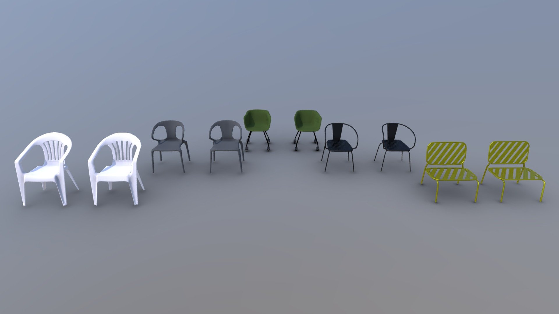 Pack - Mid and low poly chair - 3D model by Caalys (@Calyss) [42d0b77 ...