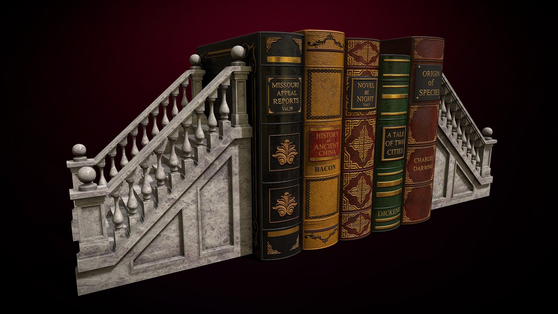 stairway bookend - 3D model by giobiancoFB [42de1aa] - Sketchfab