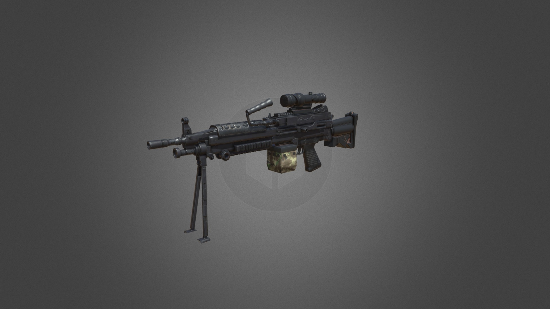 M249 Large Machine Gun - Game Ready - Download Free 3D model by RizZ ...