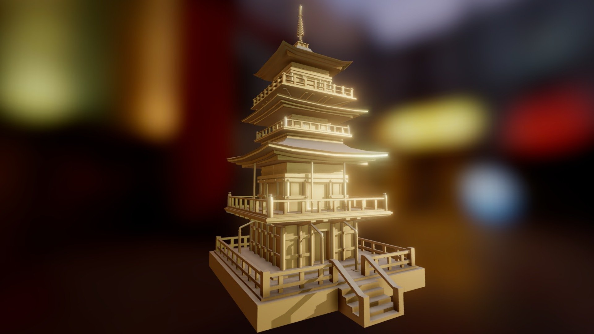 Japanese Temple Blender 3D Model - Download Free 3D model by Dinendra ...