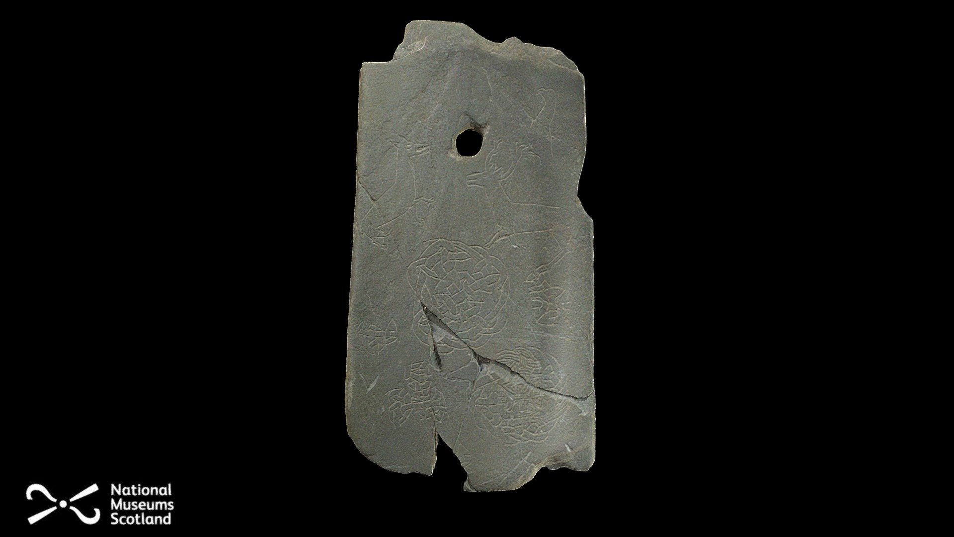 Decorated slate plaque, Dunadd Fort, Argyll - 3D model by National ...