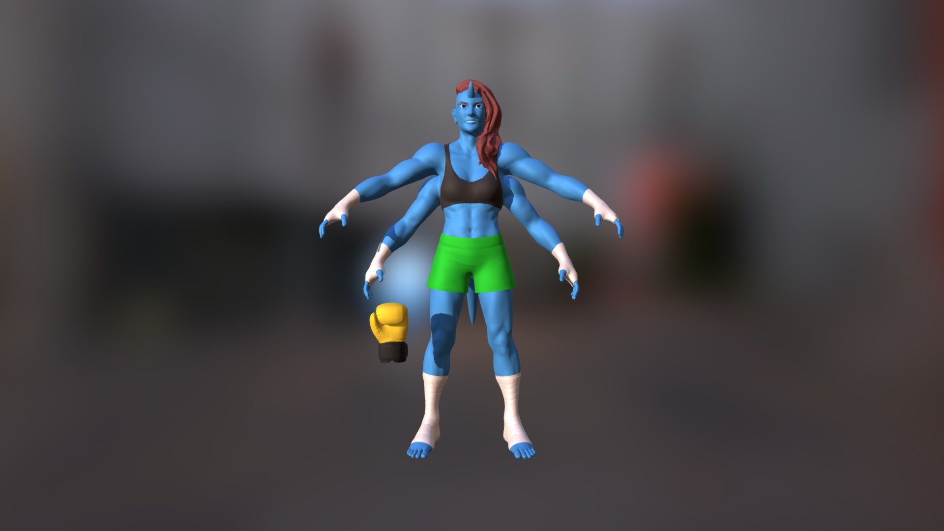Demon boxer Nikki WIP - 3D model by ZimK [43023be] - Sketchfab