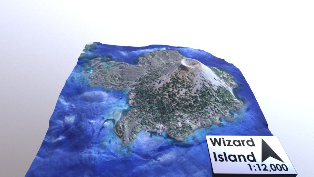 Wizard Island Map, Oregon (1:12,000 Scale) - 3D model by smartmAPPS ...