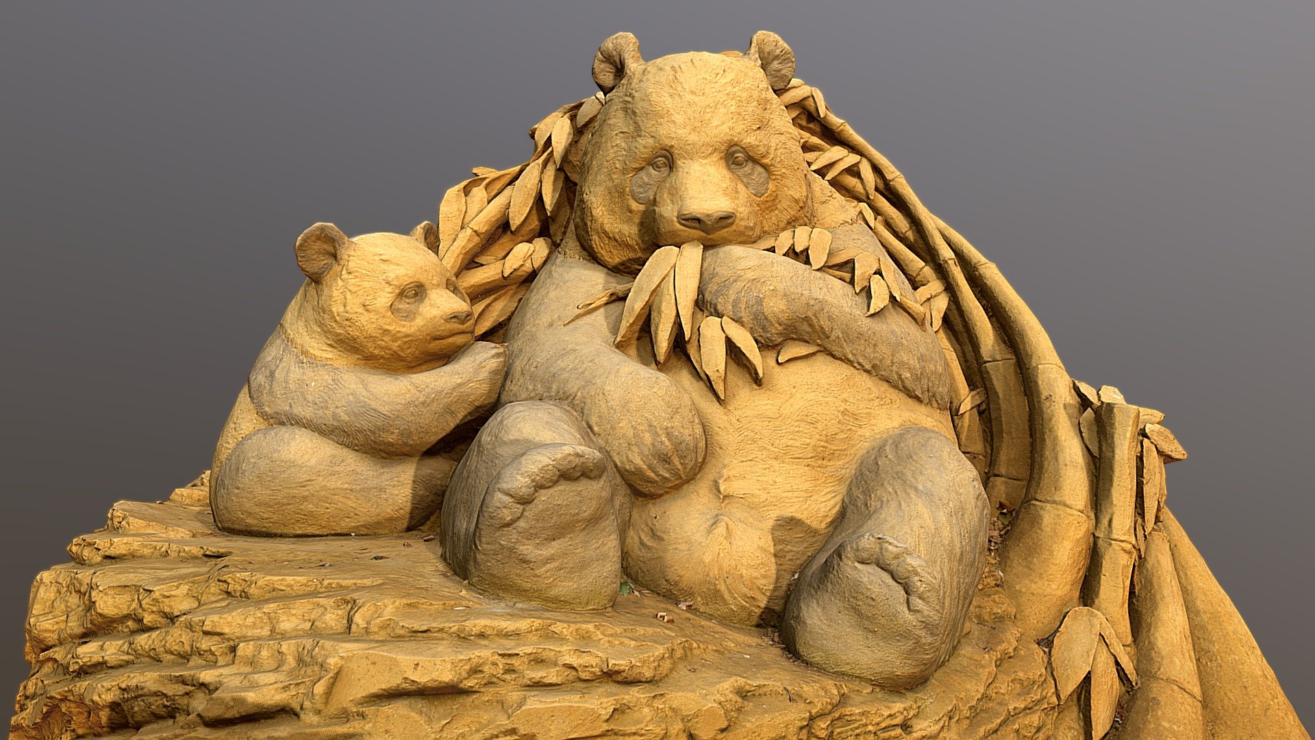Giant Pandas sand sculpture - 3D model by Rigsters [4309160] - Sketchfab