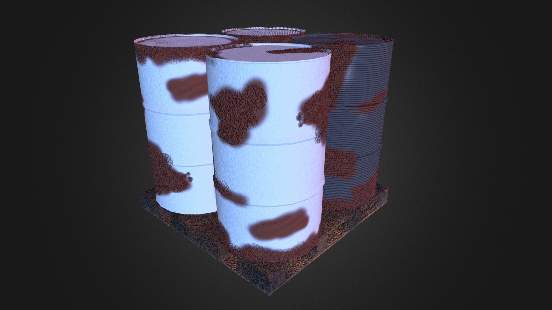 Oil barrels and pallet - 3D model by diegosimao (@diegobsimao) [430b859 ...