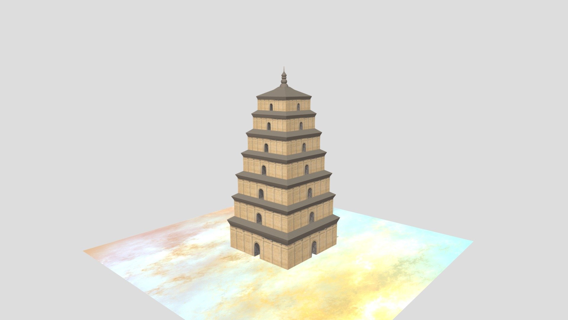 Giant Wild Goose Pagoda - 3D model by dg_xo [4314428] - Sketchfab
